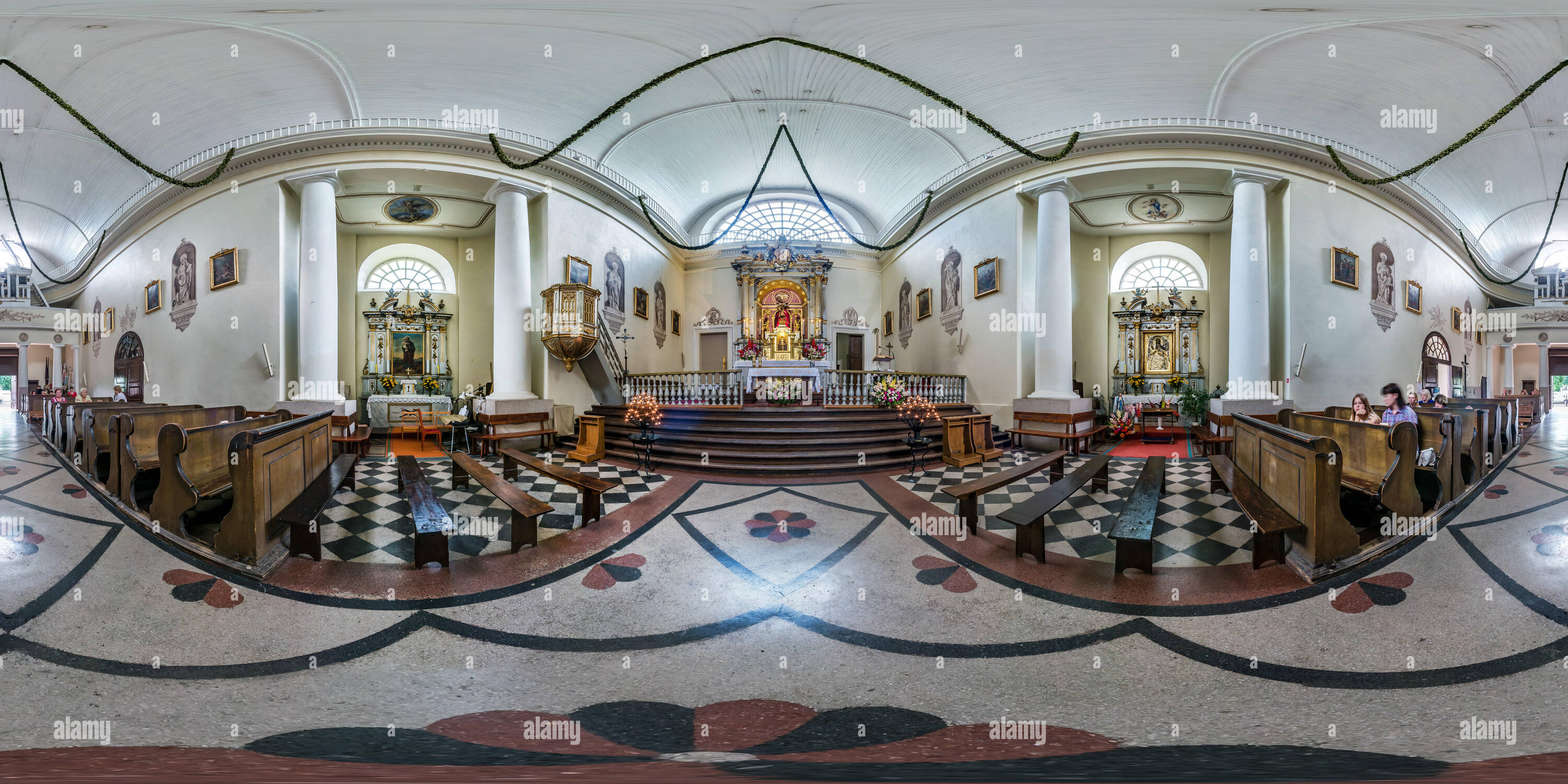 360° view of ROS, BELARUS - AUGUST 2019: Full spherical seamless hdri ...