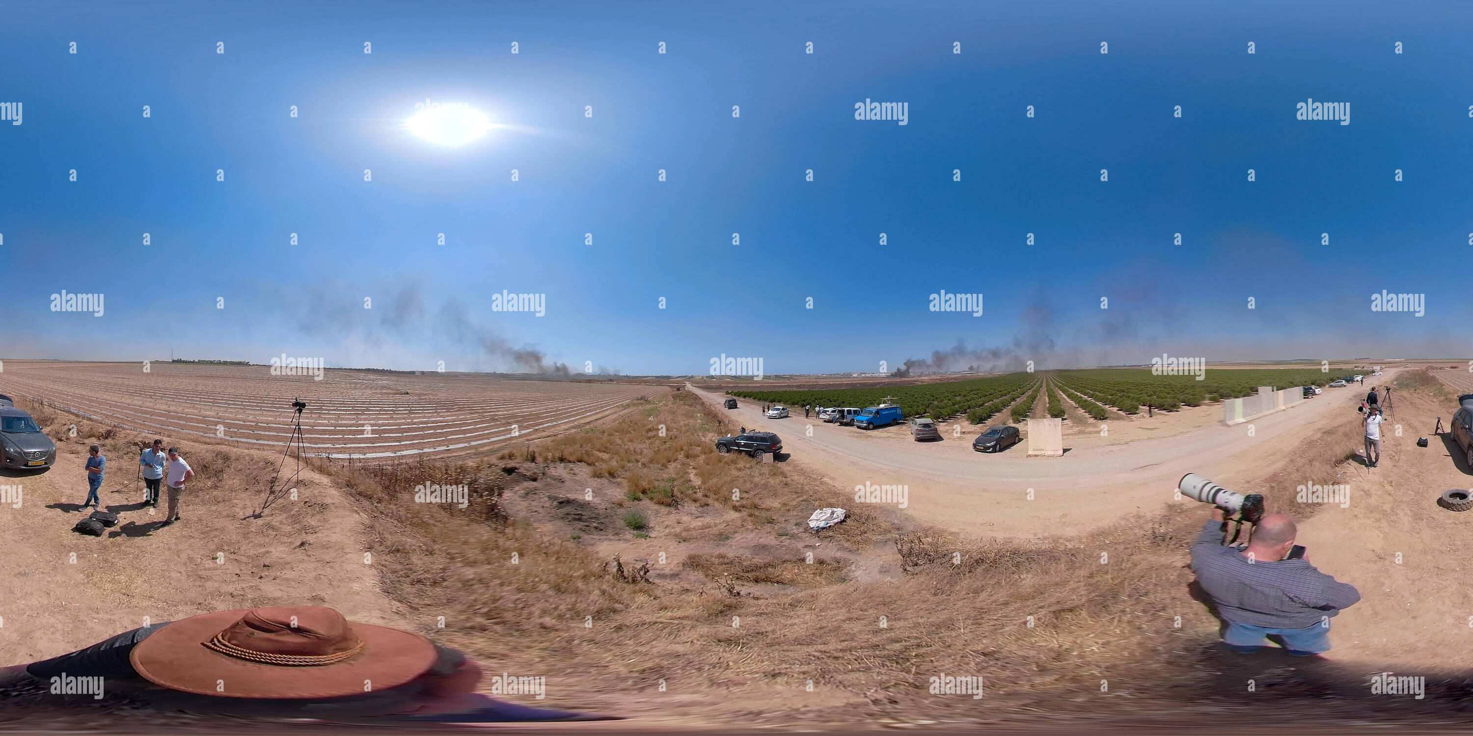 360° view of Photo Journalists take pictures of the protests and the ...