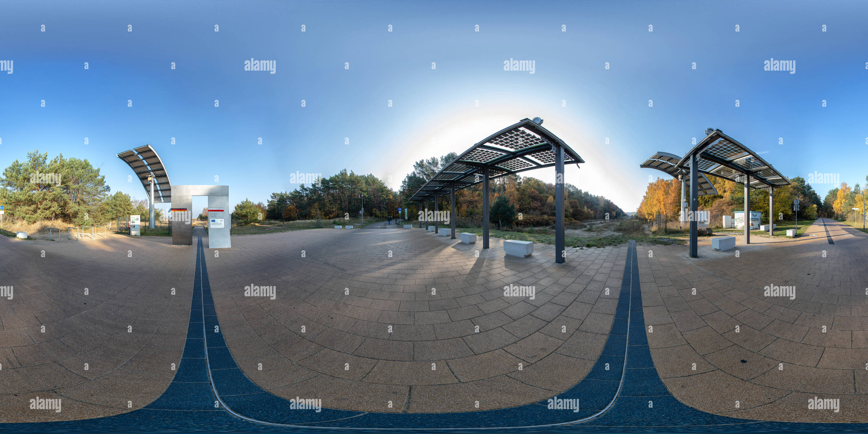 360° view of the border between Germany and Poland - Alamy