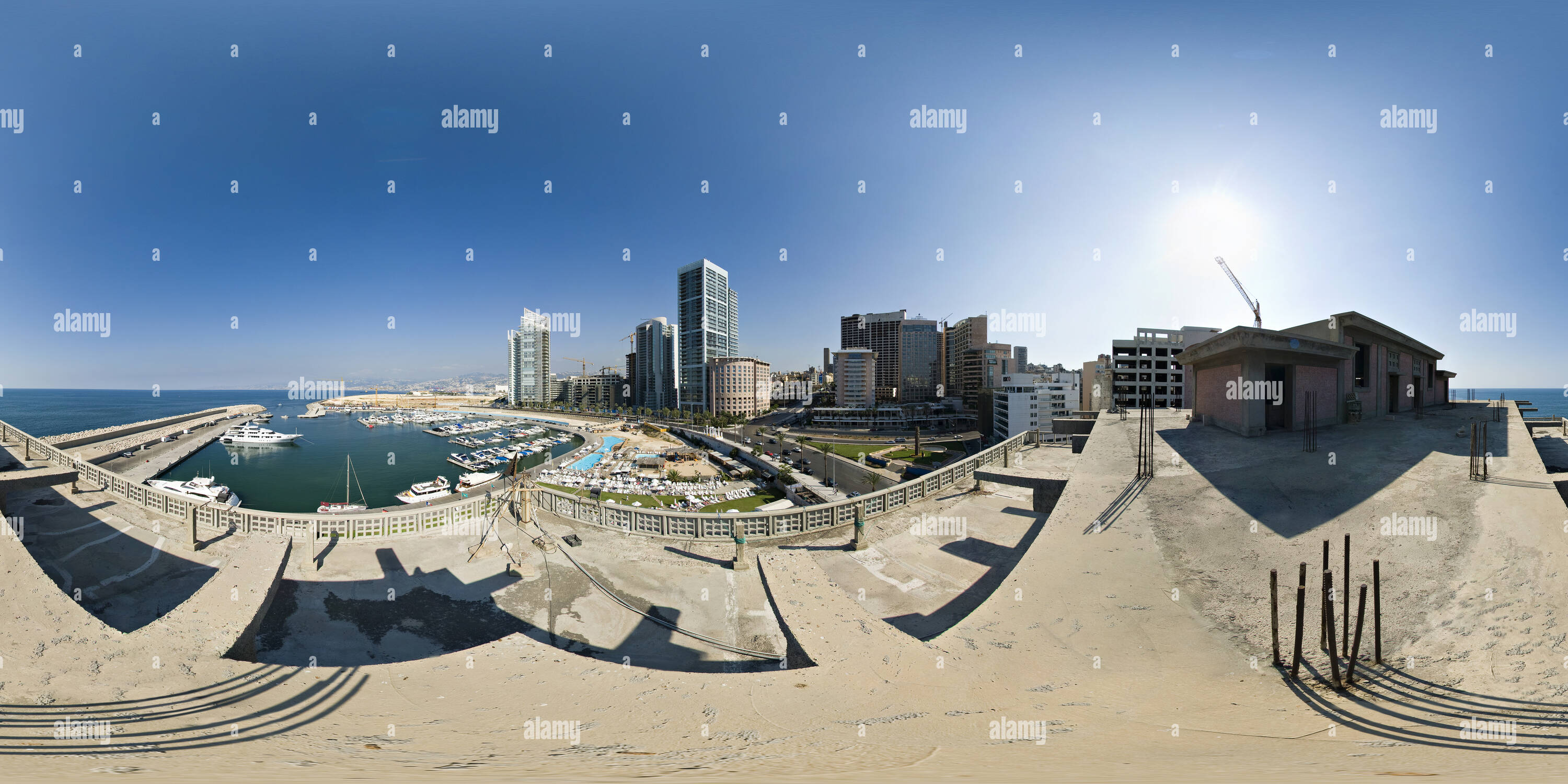 360° view of Beirut waterfront view from iconic Saint-George's hotel ...