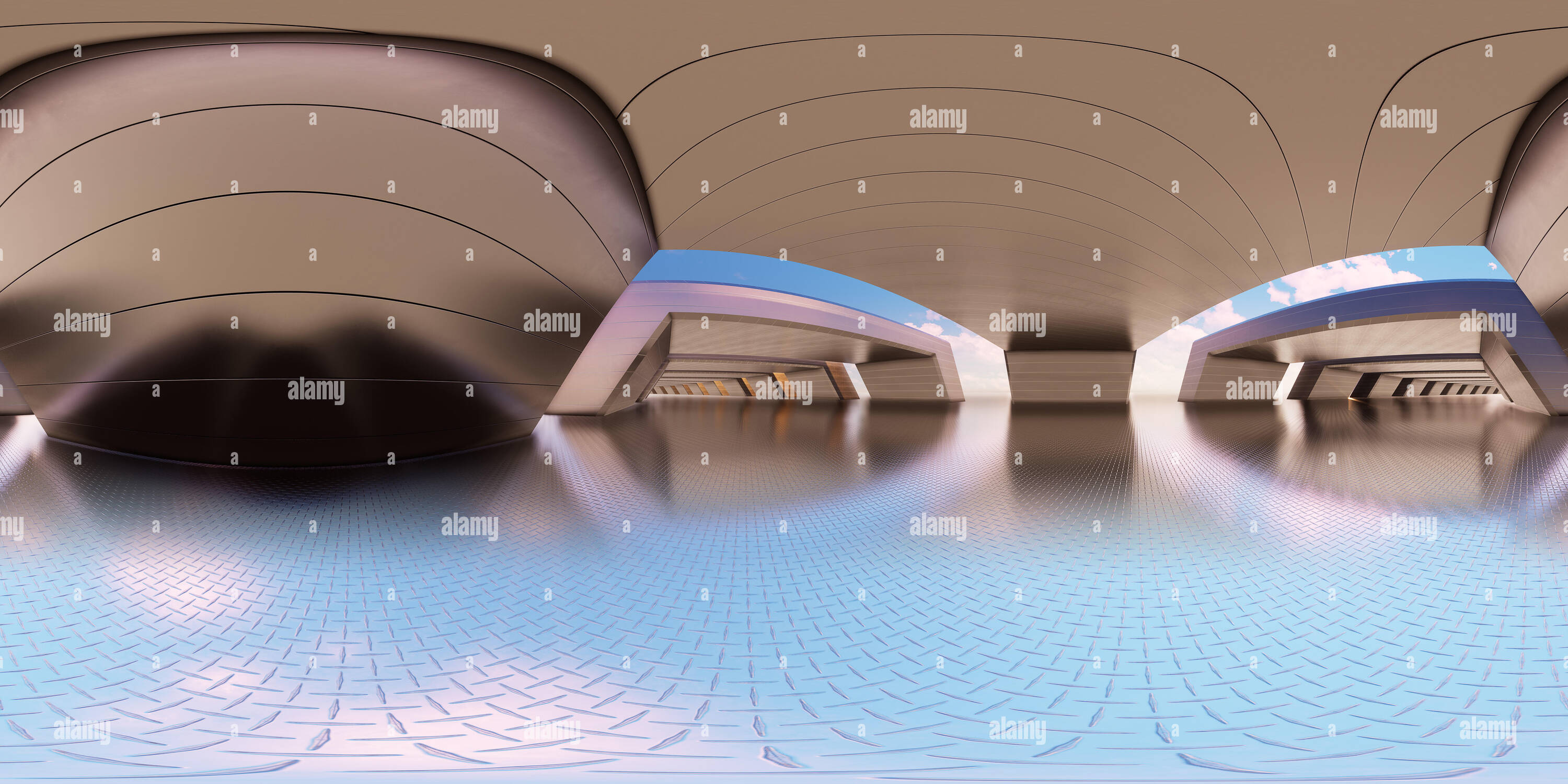 360° view of Colorful 360 degree abstract panoramic background: metal ...