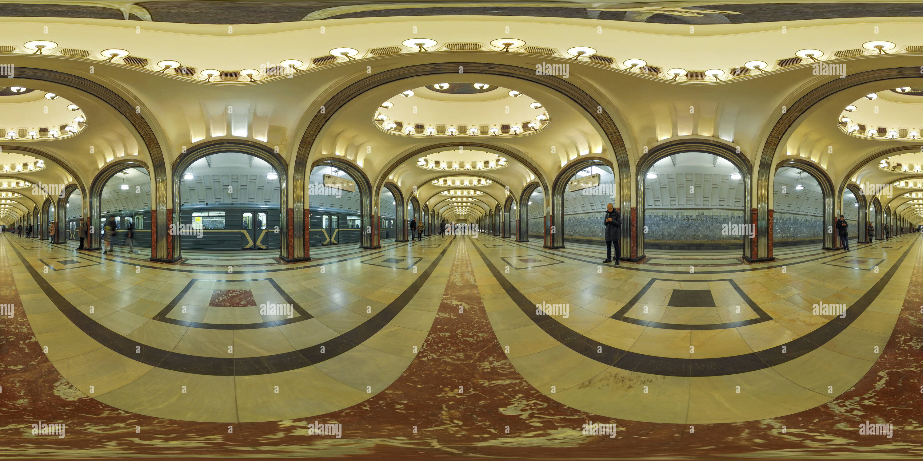 360° view of Moscow Metro. Mayakovskaya Station - Alamy