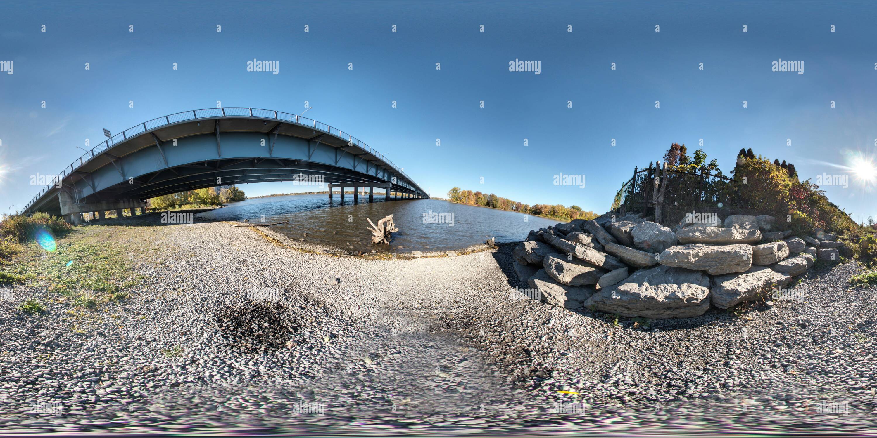 360° view of Under the A25 Bridge in Montreal - Alamy