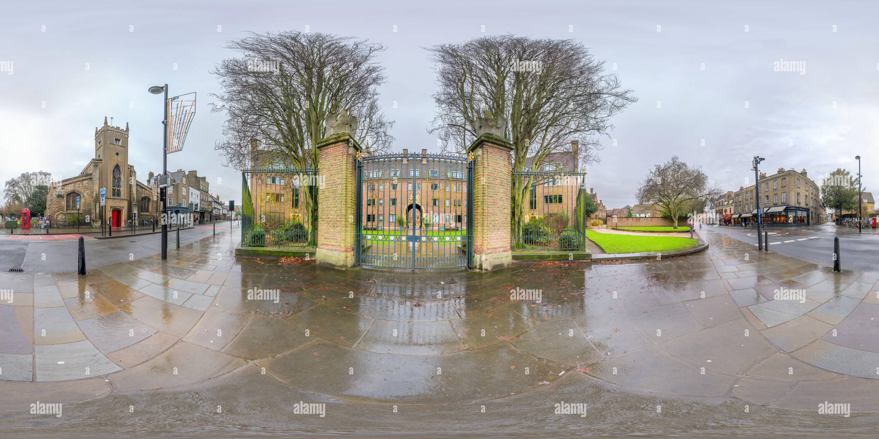 360° view of Opposite St Clement's church, the entrance gate on Bridge ...
