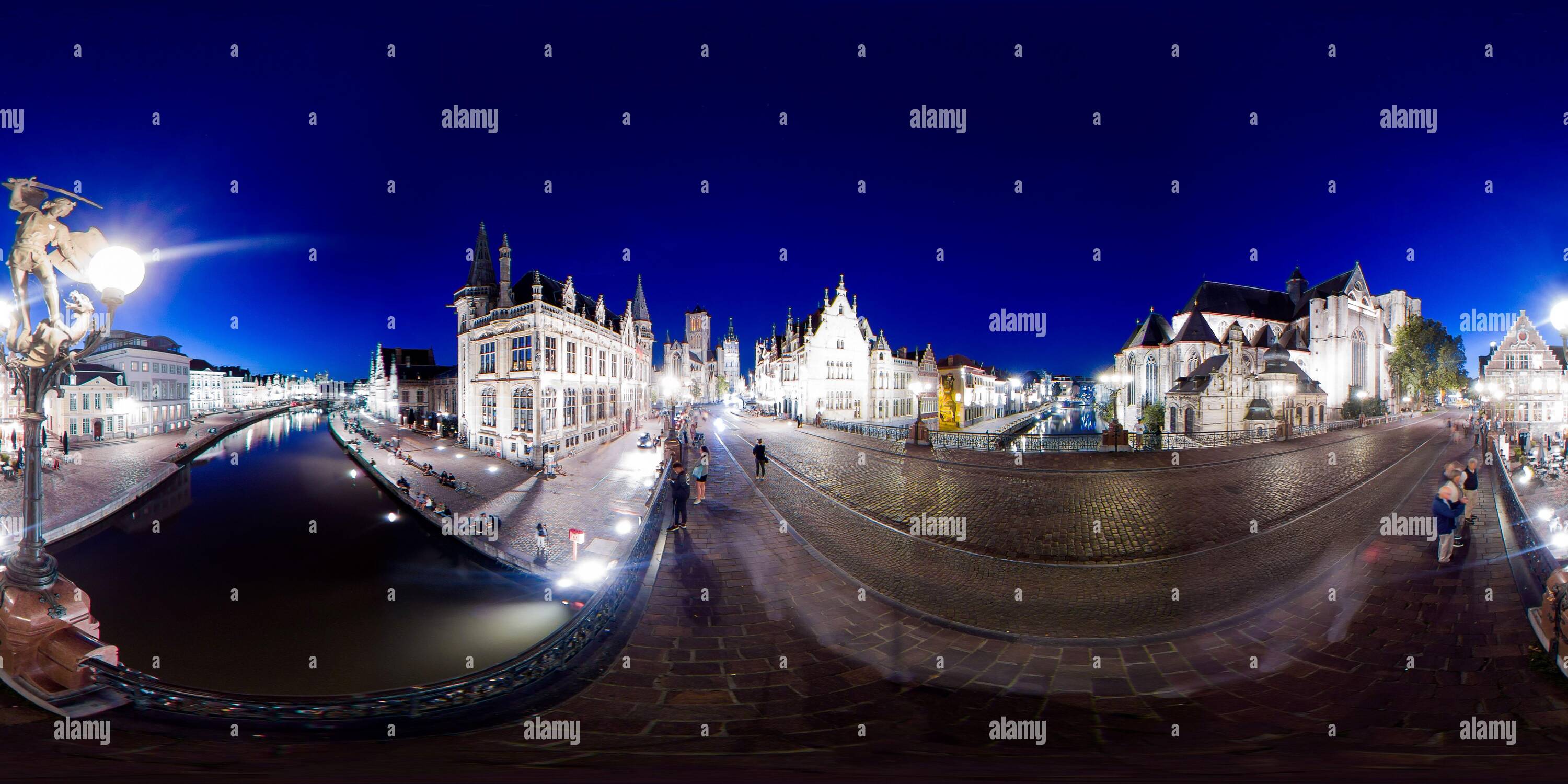 360° view of Ghent, Belgium.Circa November 2019.360 degrees panorama of ...