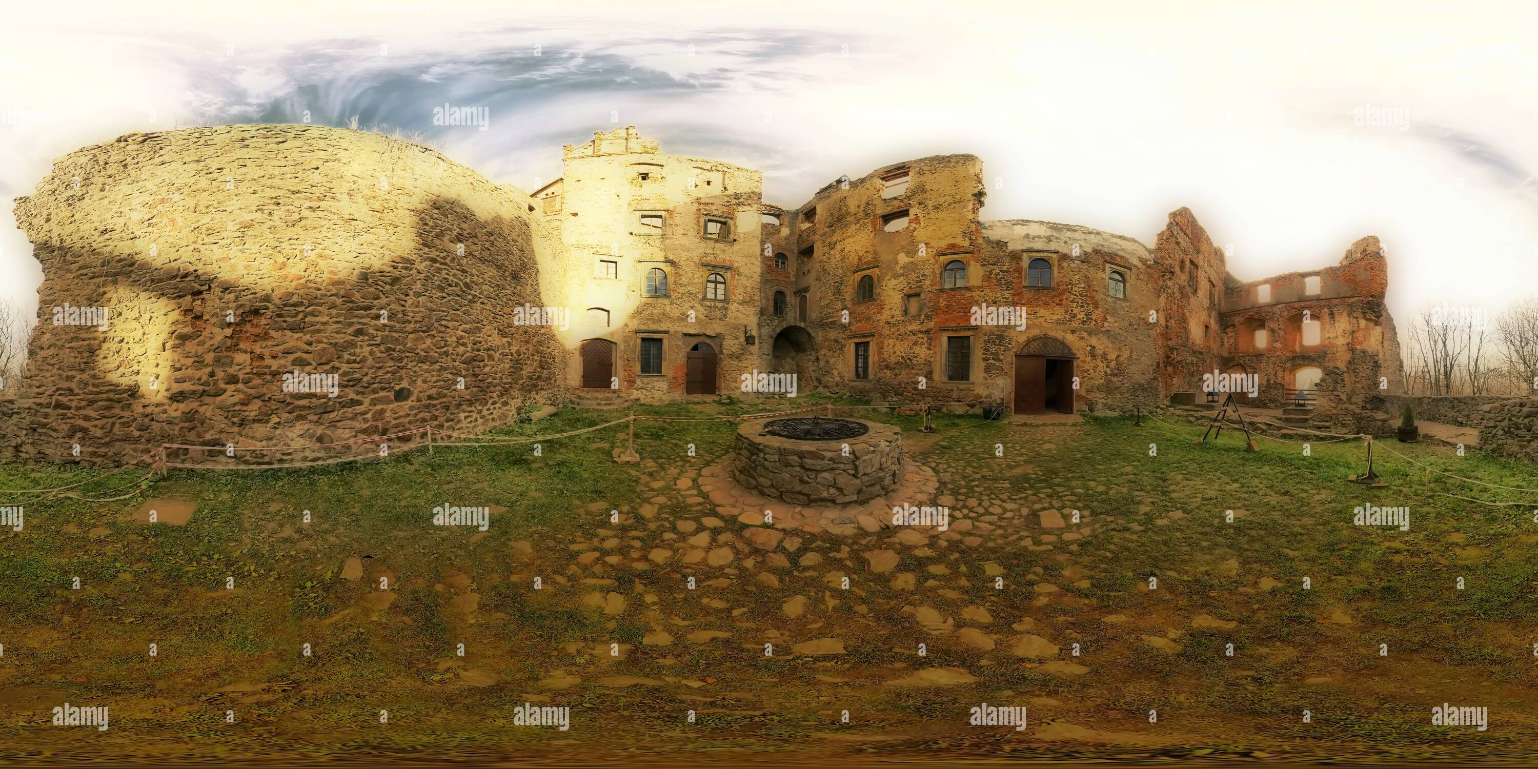 360° view of Grodno castle, Zagorze Slaskie - Alamy