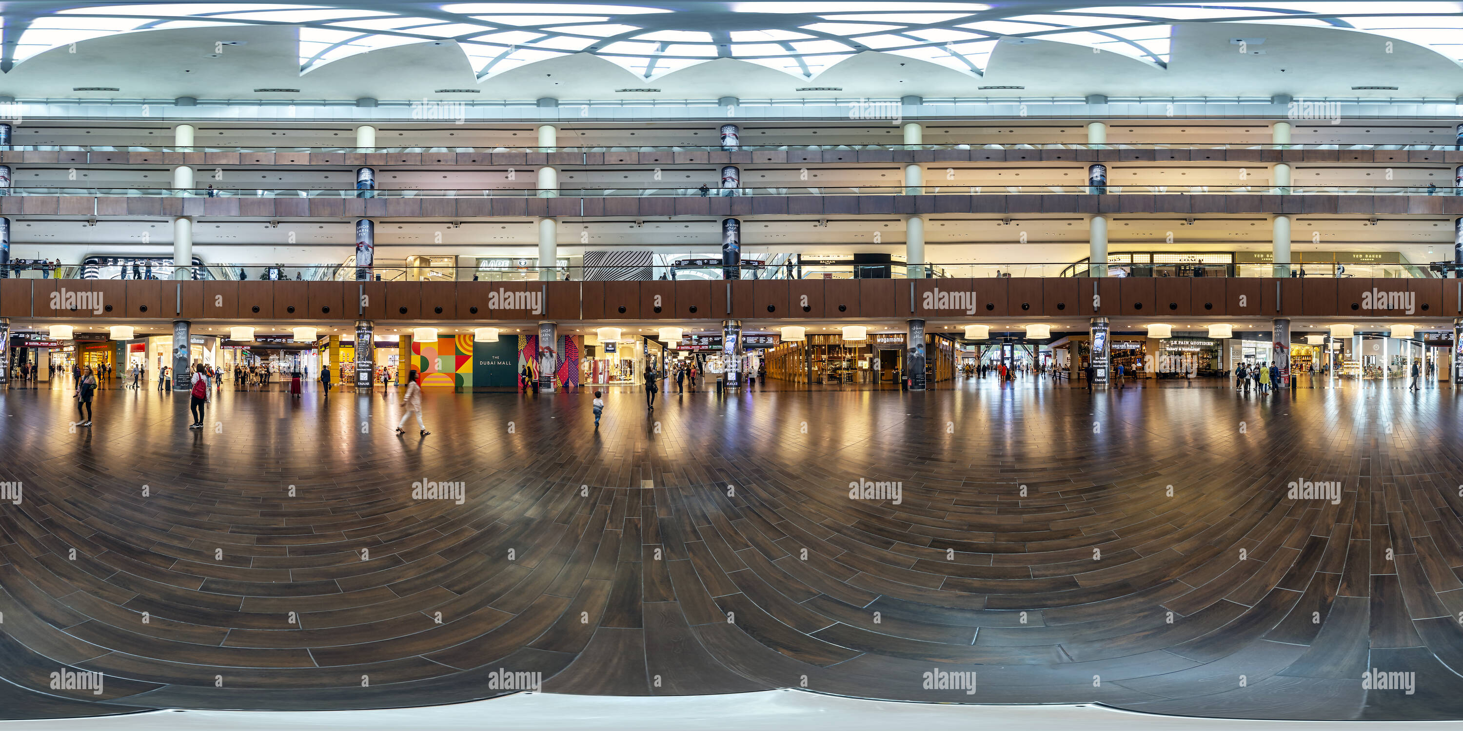360° view of Star Atrium at Dubai Mall LG(杜拜購物中心低層七角星中庭), Dubai, UAE ...