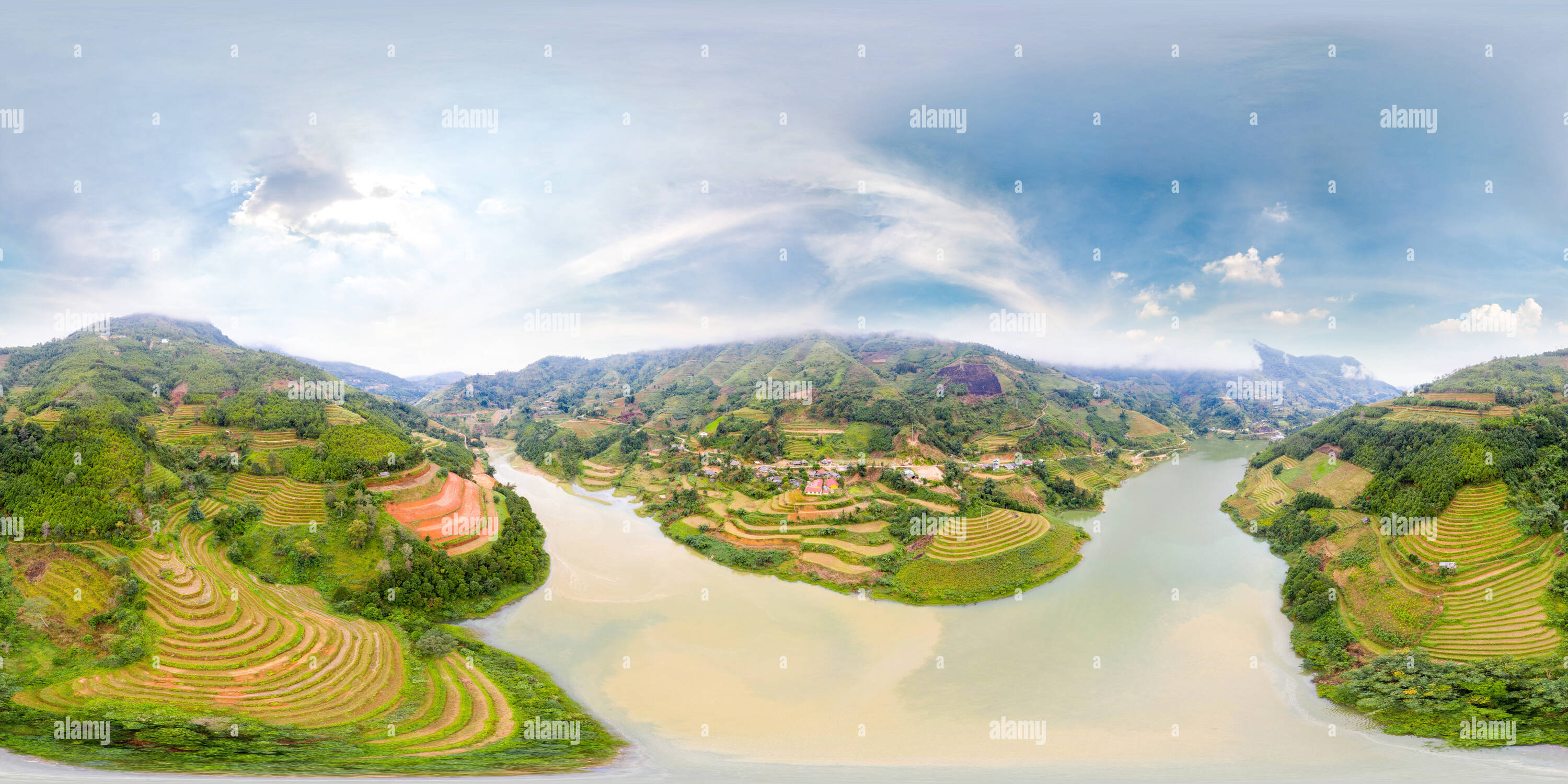 360° view of Terraced fields in Lao Cai, Vietnam - Alamy