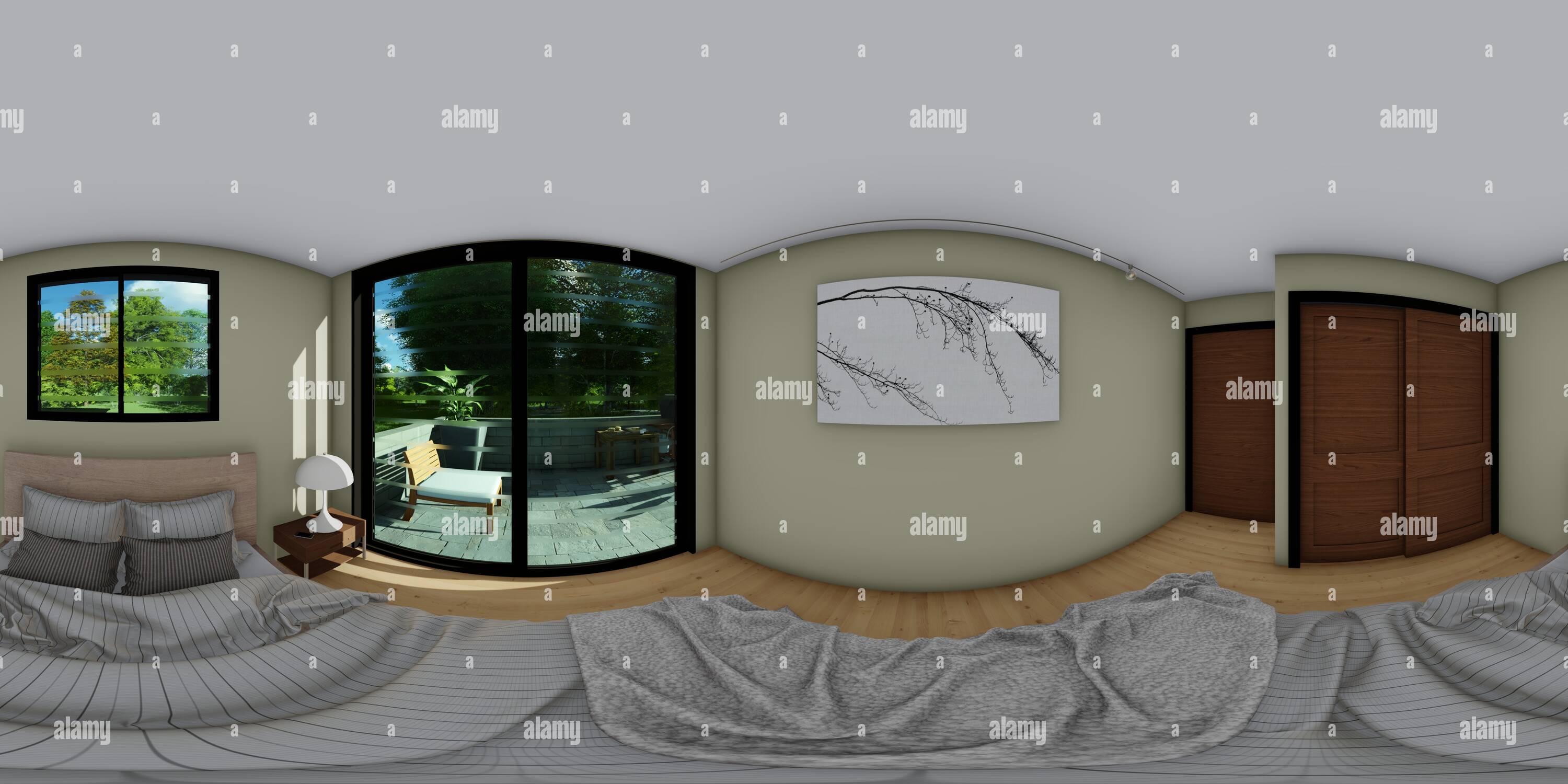 360° view of House Design CUBIC - Main Level Interior View 4 - Alamy