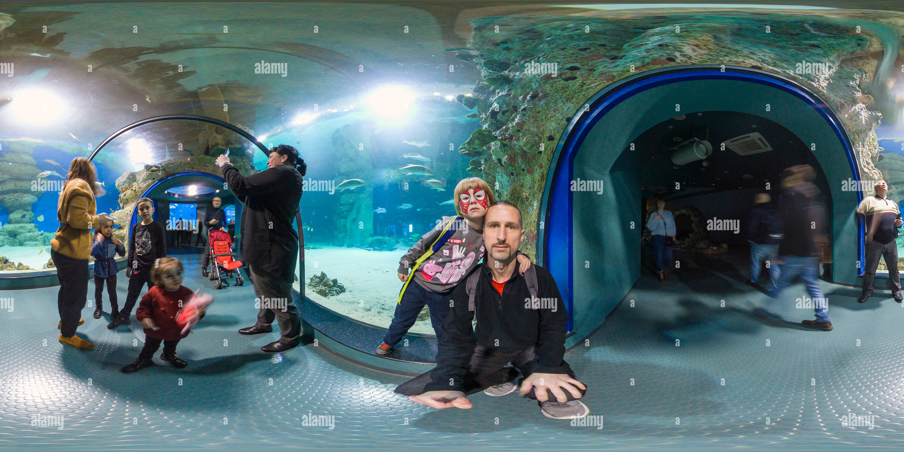 360° view of Moskvarium - one of two large aquariums in Moscow, Russia ...