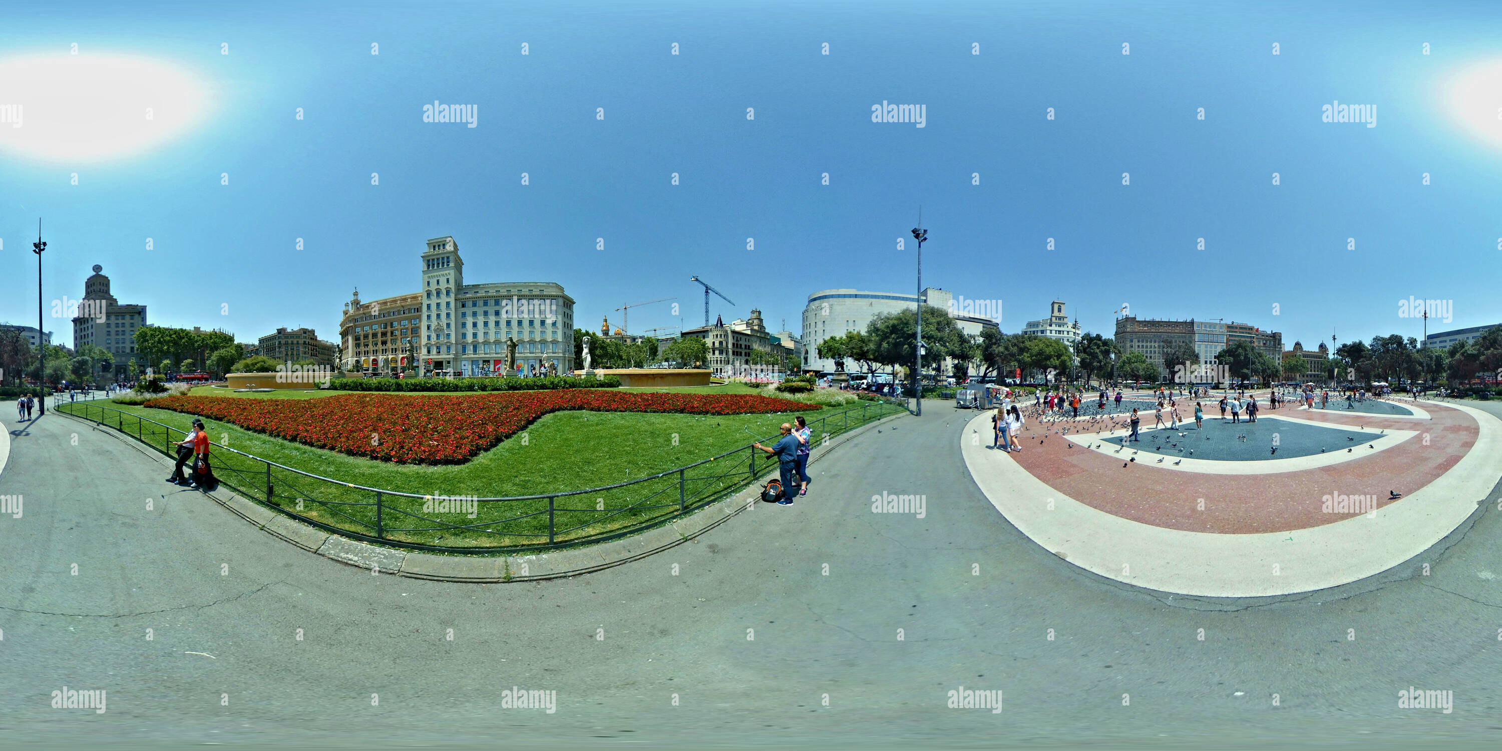 360° view of Plaça de Catalunya, Barcelona - Alamy