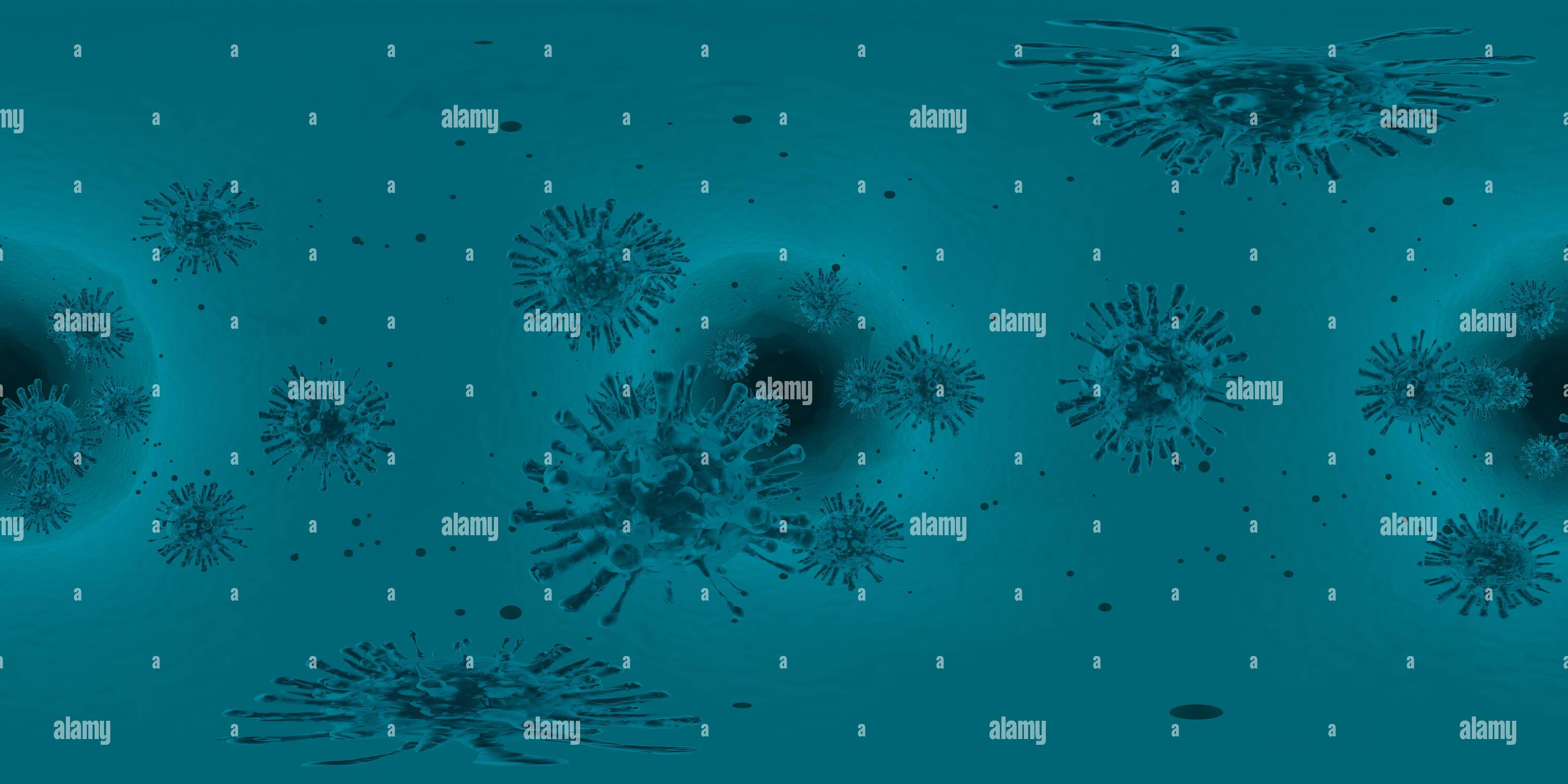 360° view of 3d rendering Microscope virus- bacteria close up ...