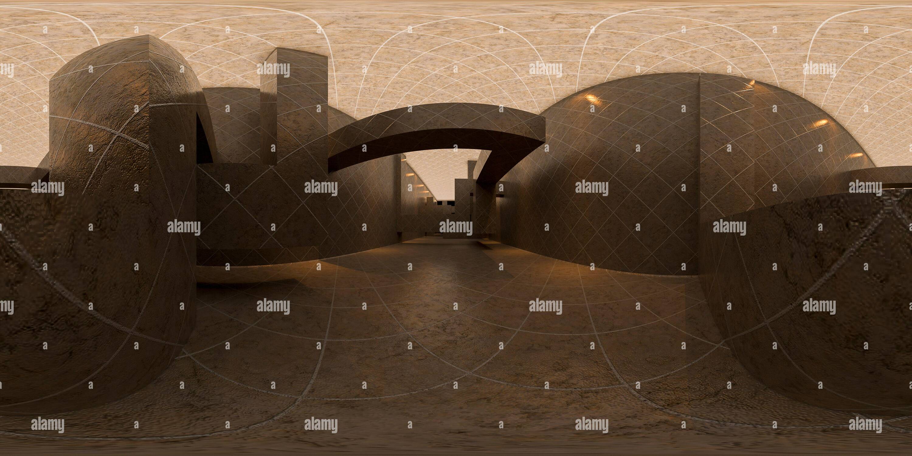360° view of 3d illustration, 3d rendering, vr 360 panorama abstract ...