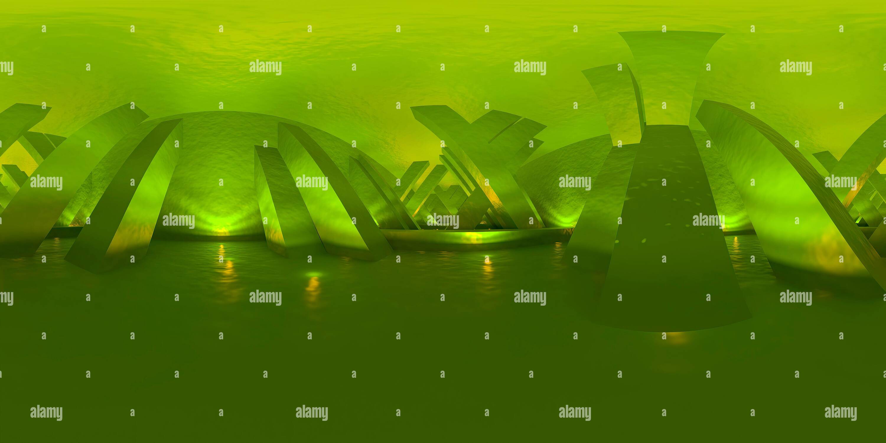 360° view of 3d illustration, 3d rendering, vr 360 panorama abstract ...
