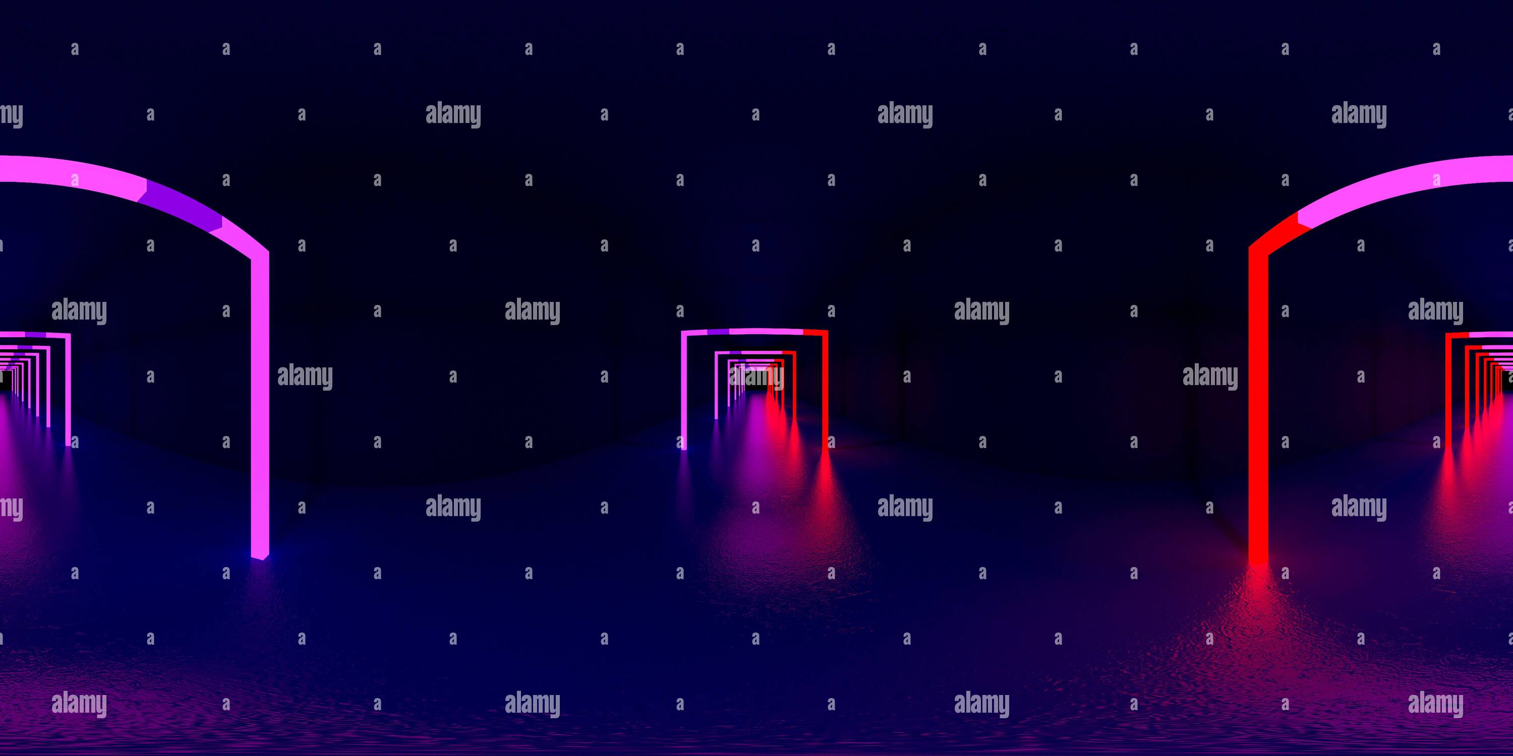 360° view of 3d illustration, 3d rendering, vr 360 panorama abstract ...