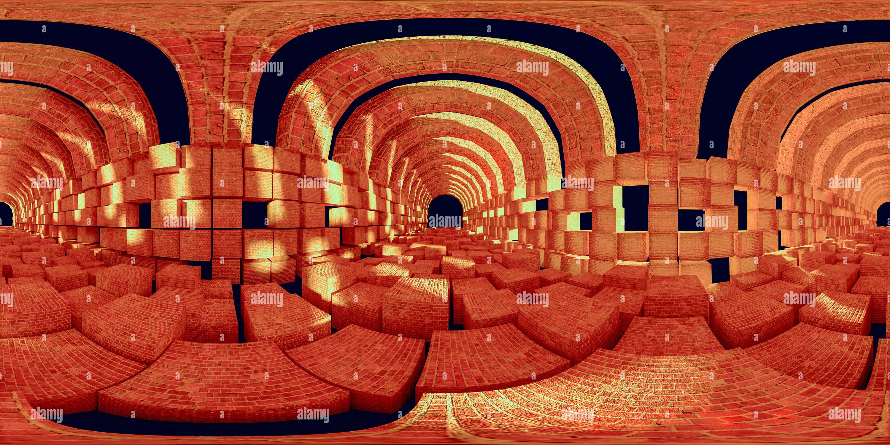 360° view of 3d illustration, 3d rendering, vr 360 panorama abstract ...