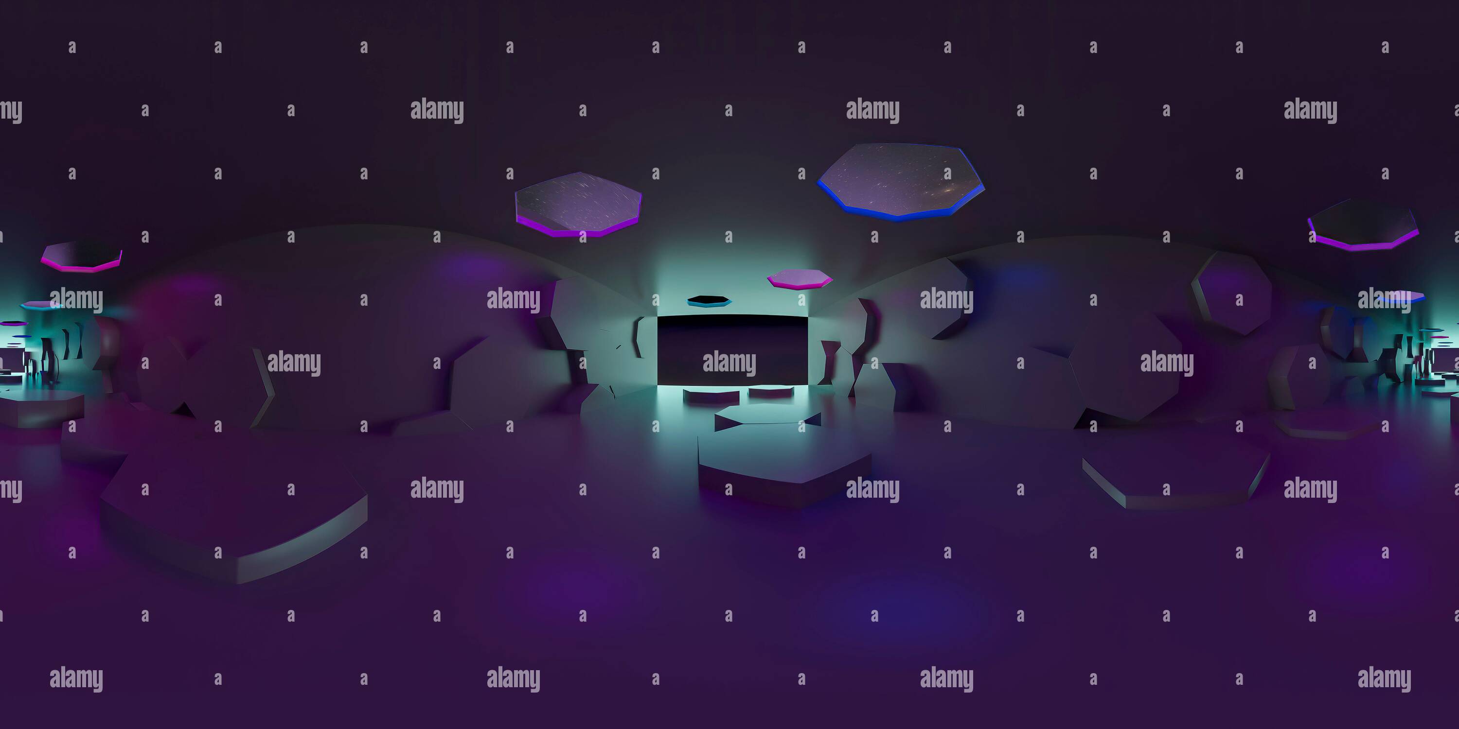360° view of 3d illustration, 3d rendering, vr 360 panorama abstract ...