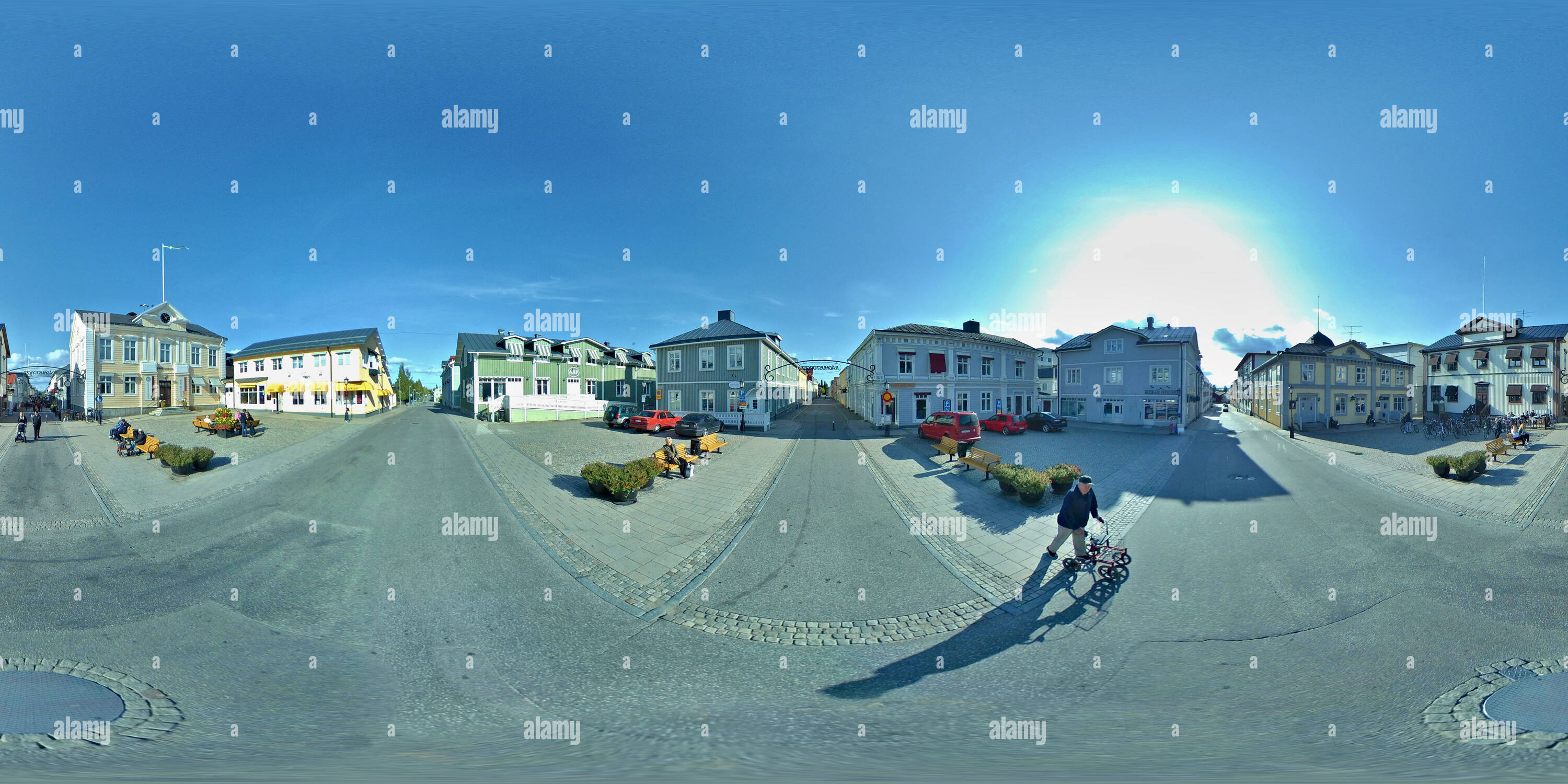 360° view of Rådhustorget (City Hall Square), Piteå, Sweden - Alamy