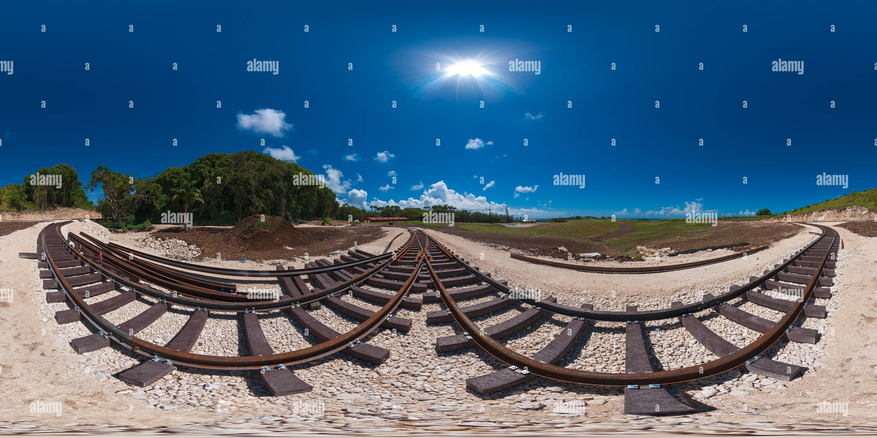 360° view of St Nicholas Abbey train tracts under construction 3 - Alamy