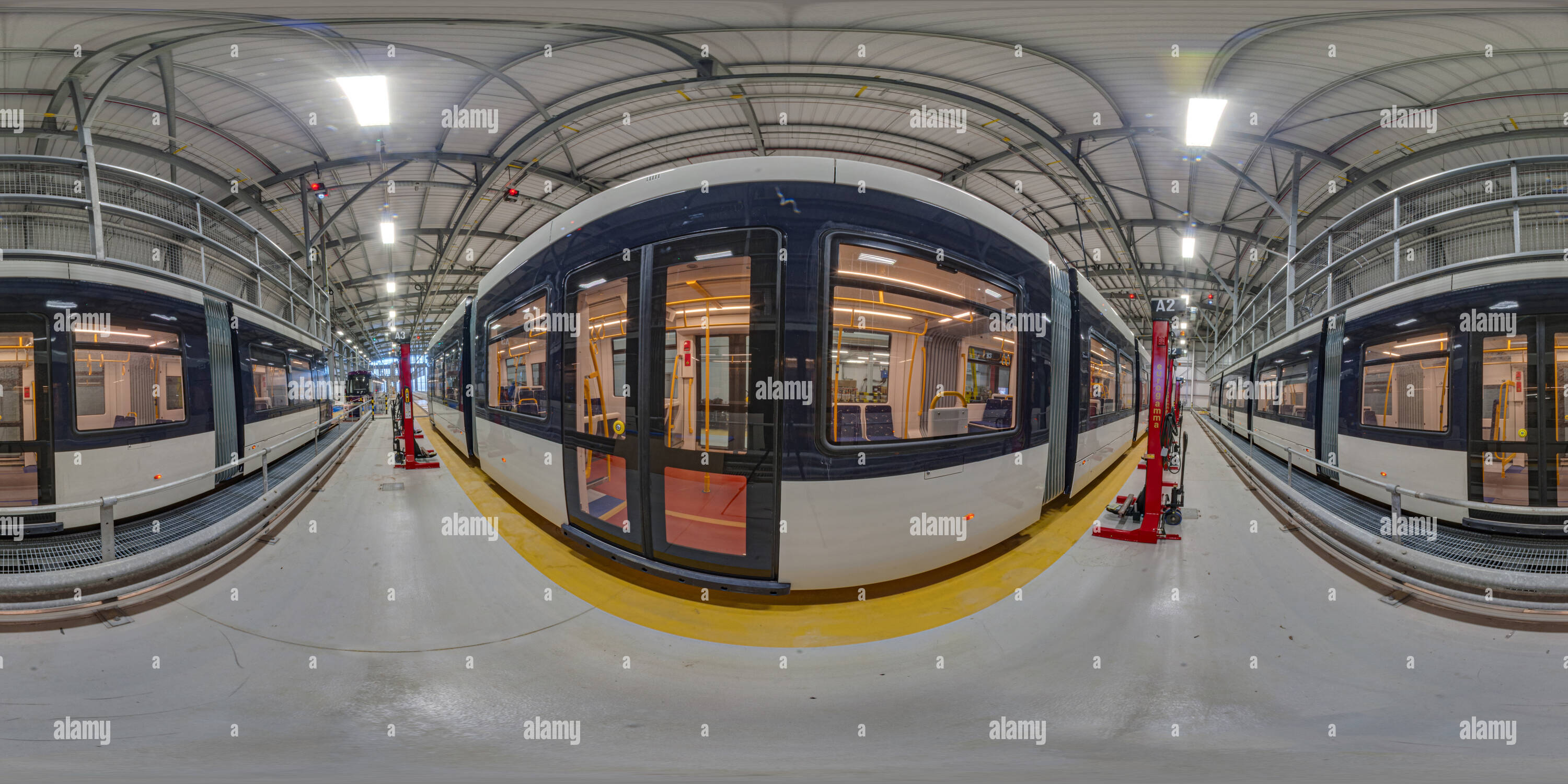 360° view of Blackpool Tram Depot interior 2 - Alamy