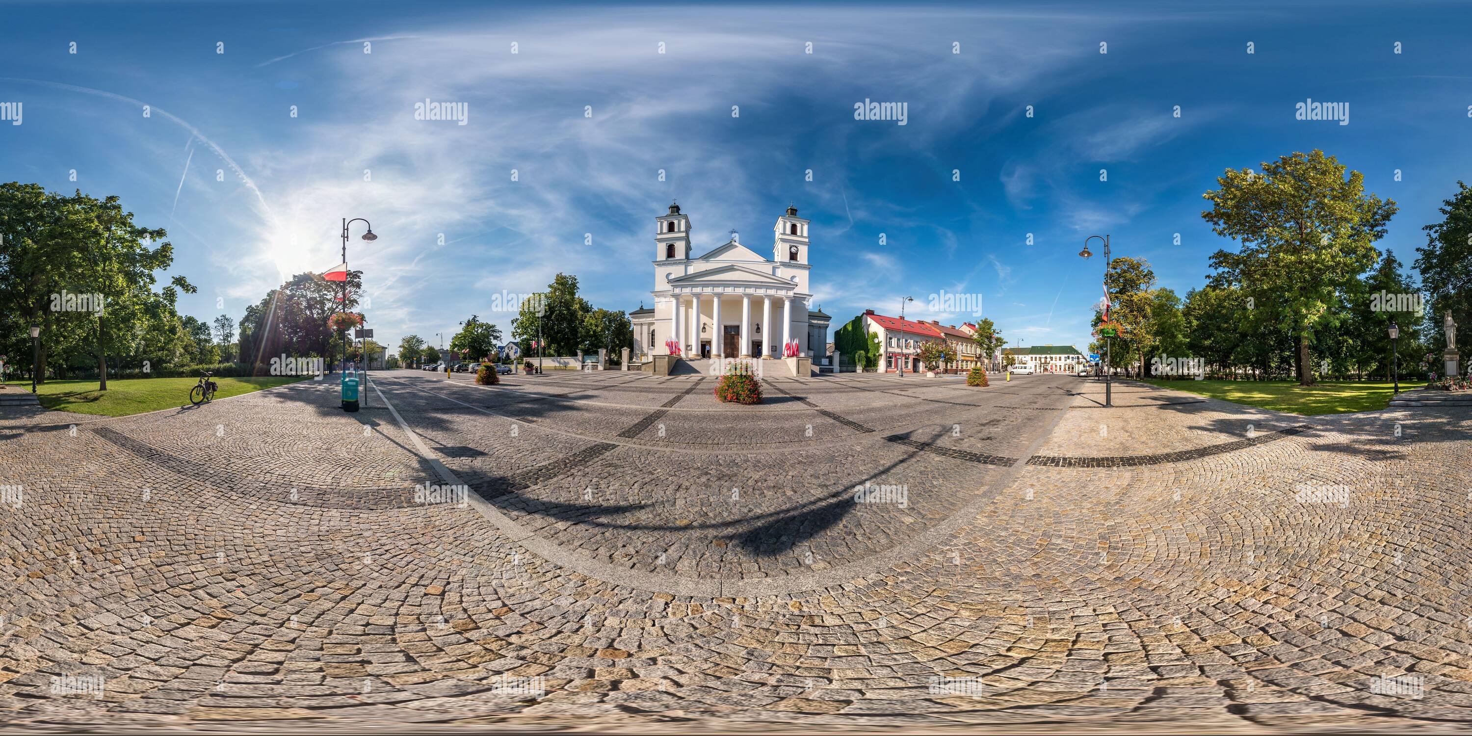 360° view of SUWALKI, POLAND - MAY 2019: Full seamless panorama 360 ...