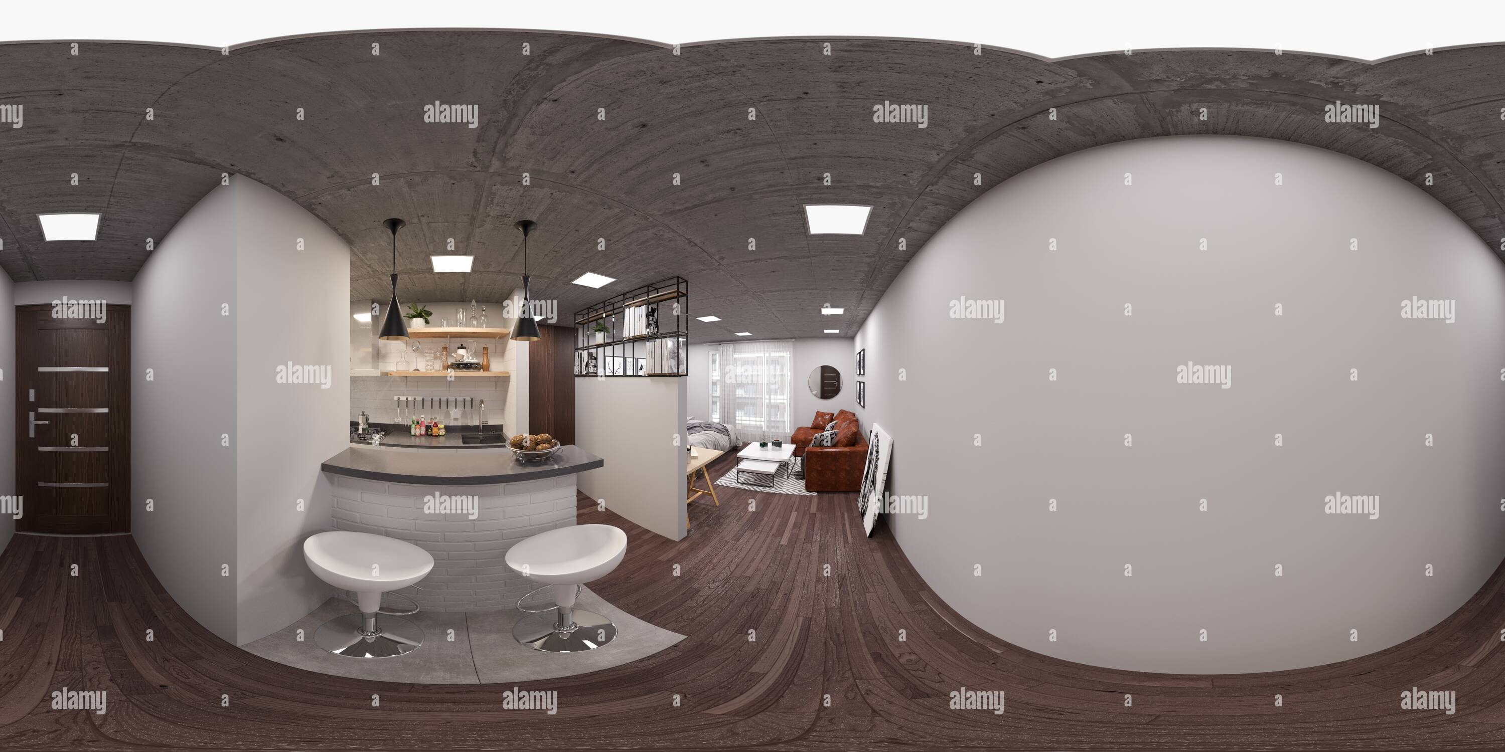 360° view of Virtual tour studio apartment - Alamy