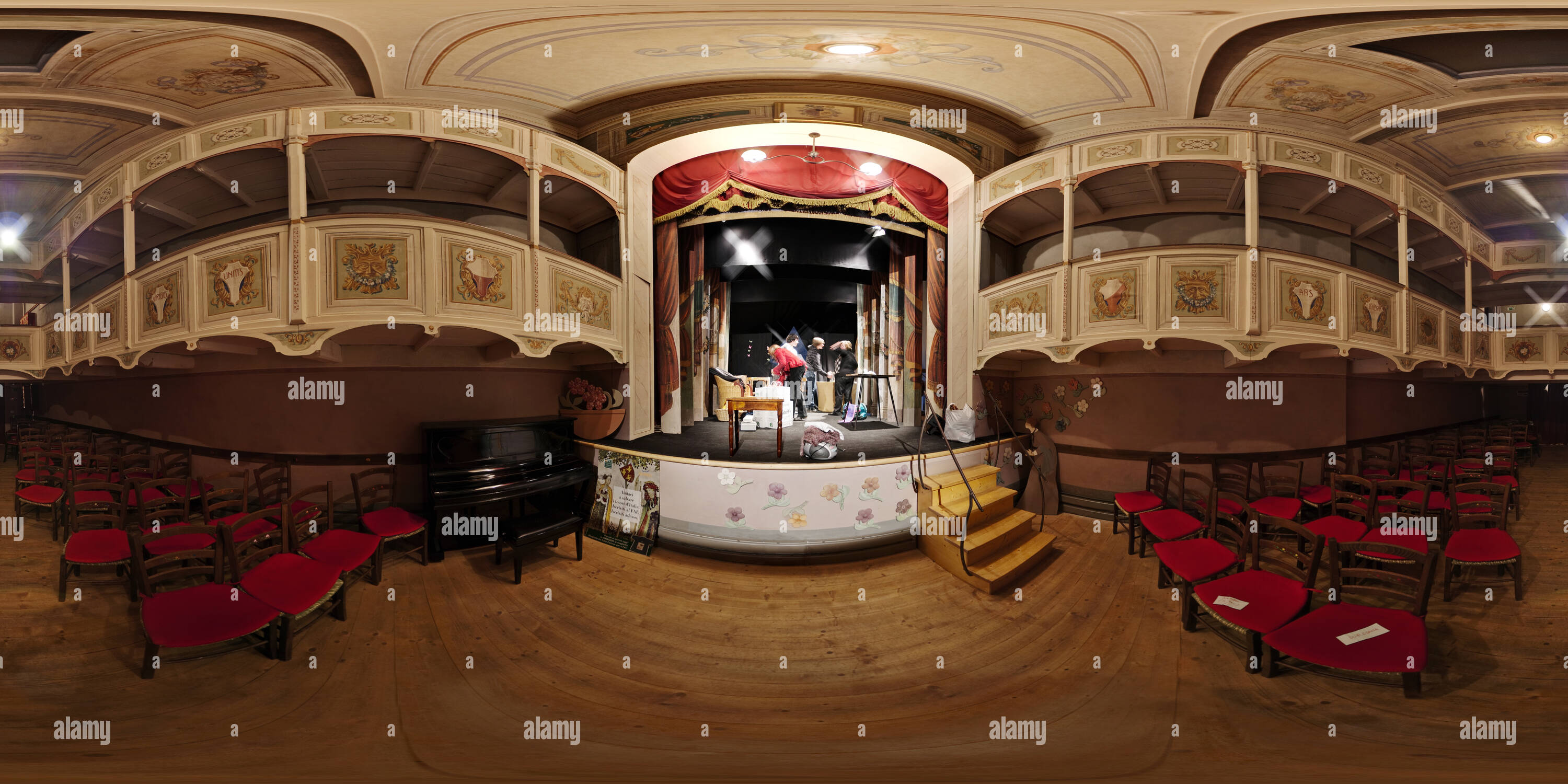 360° view of Inside the Little Theater of Vetriano - Alamy