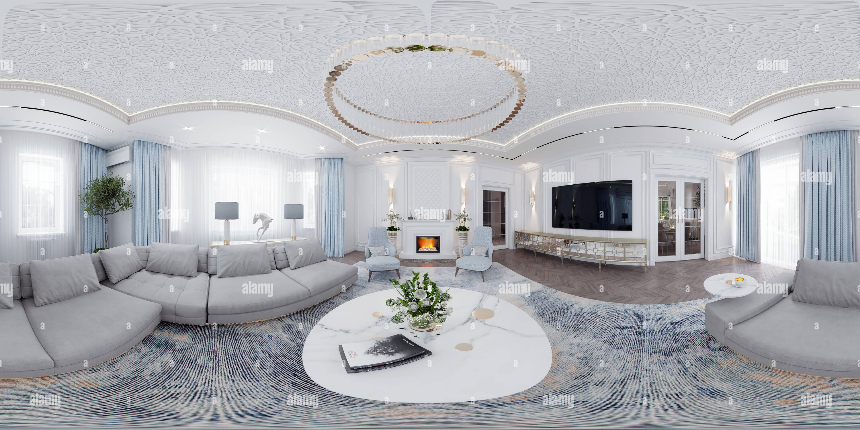 360° view of 3D visualization of a house in Altan - Alamy