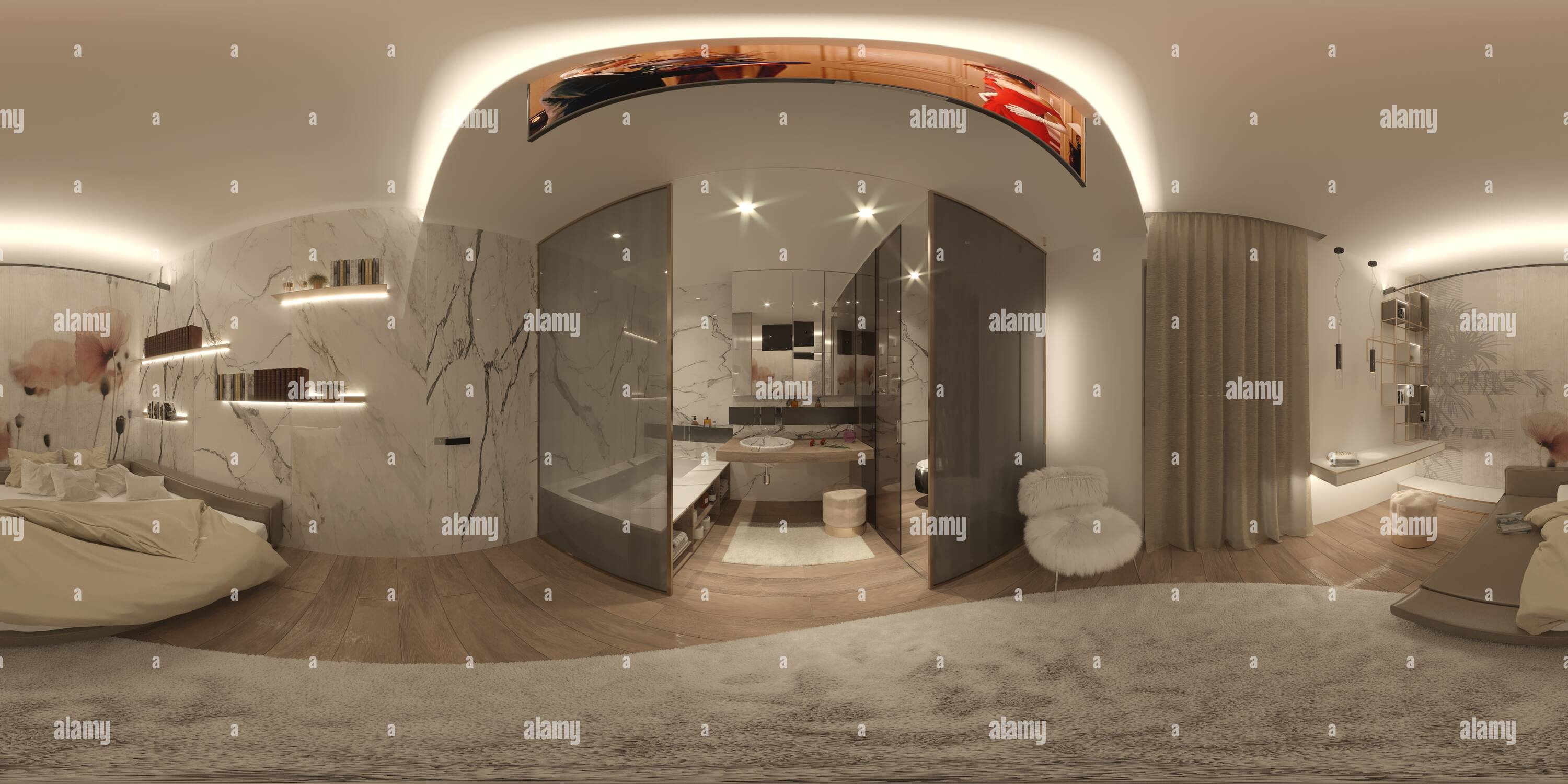 360° view of 360 Bedroom + Bathroom - Alamy