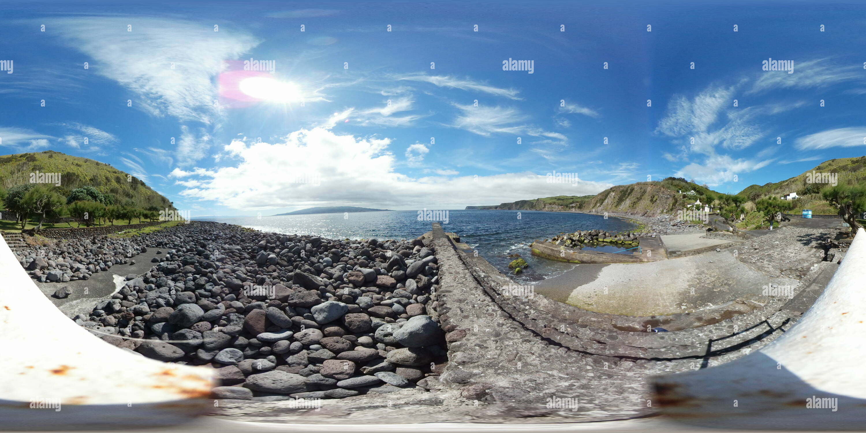 360° view of Porto Boca da Ribeira, Faial island, Acores - Alamy