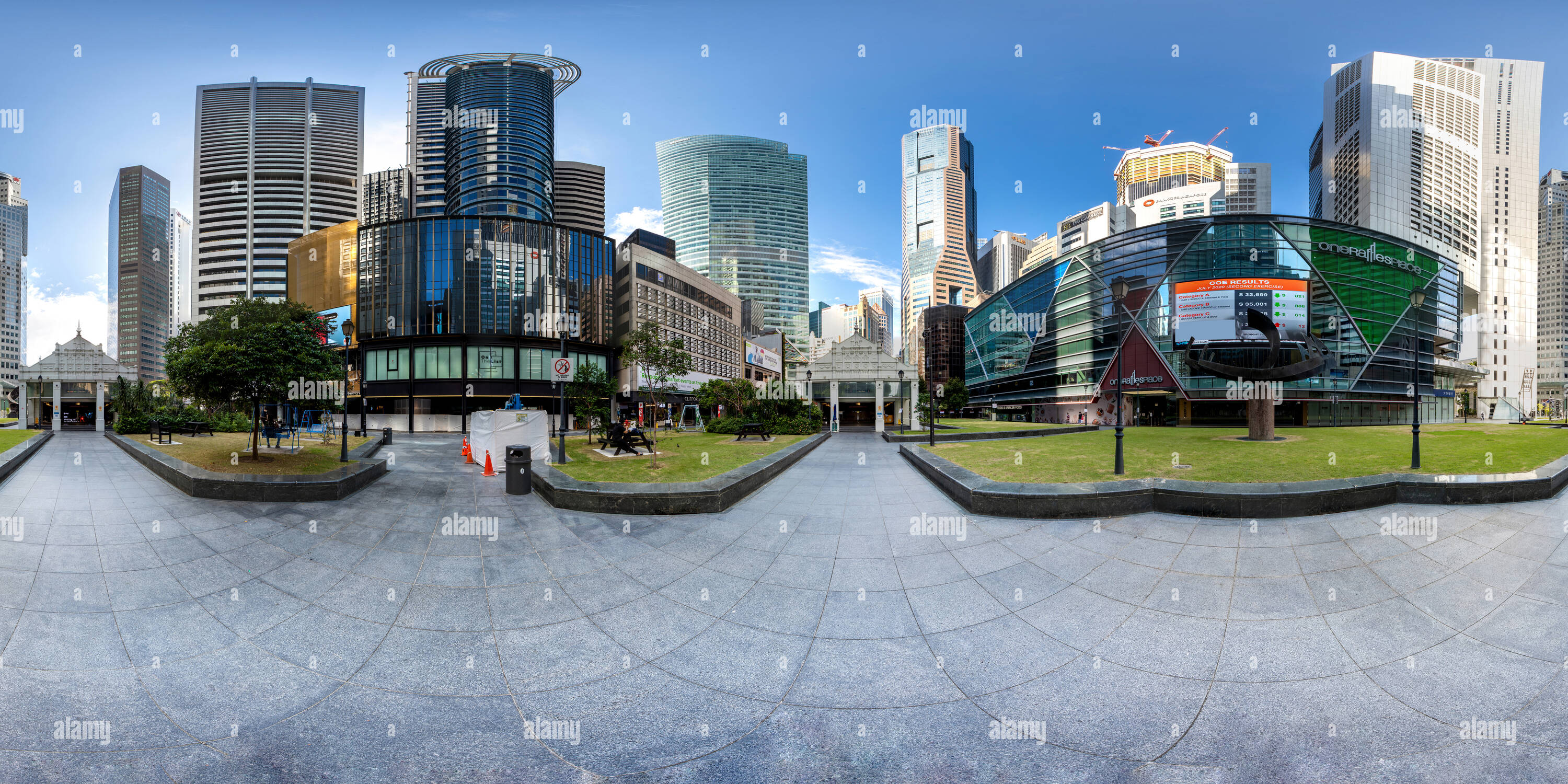 360° view of 360 Panorama View of Raffles Place SINGAPORE, the central ...