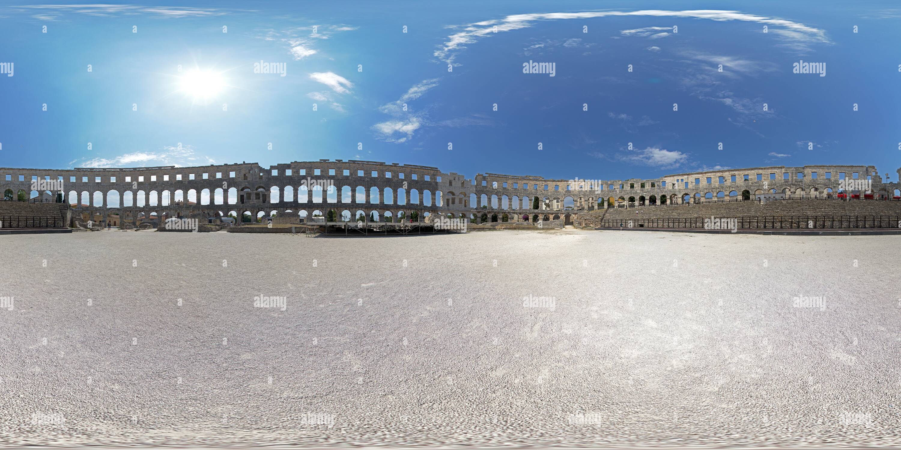 360° view of 360 degree photo, Roman amphitheatre, Pula, Istria ...
