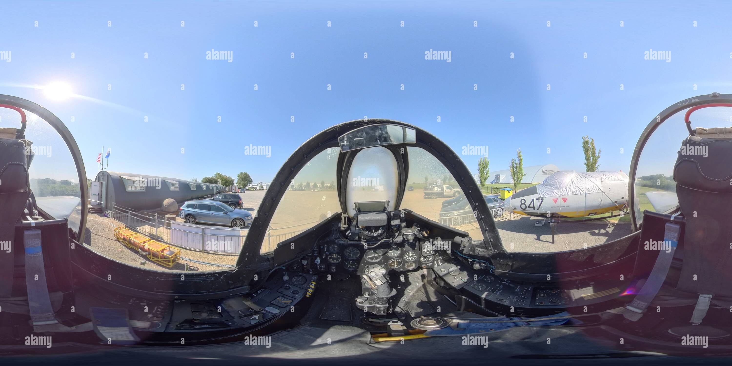 360° view of Hawker Hunter Fighter Jet Sywell Aviation Museum - Alamy