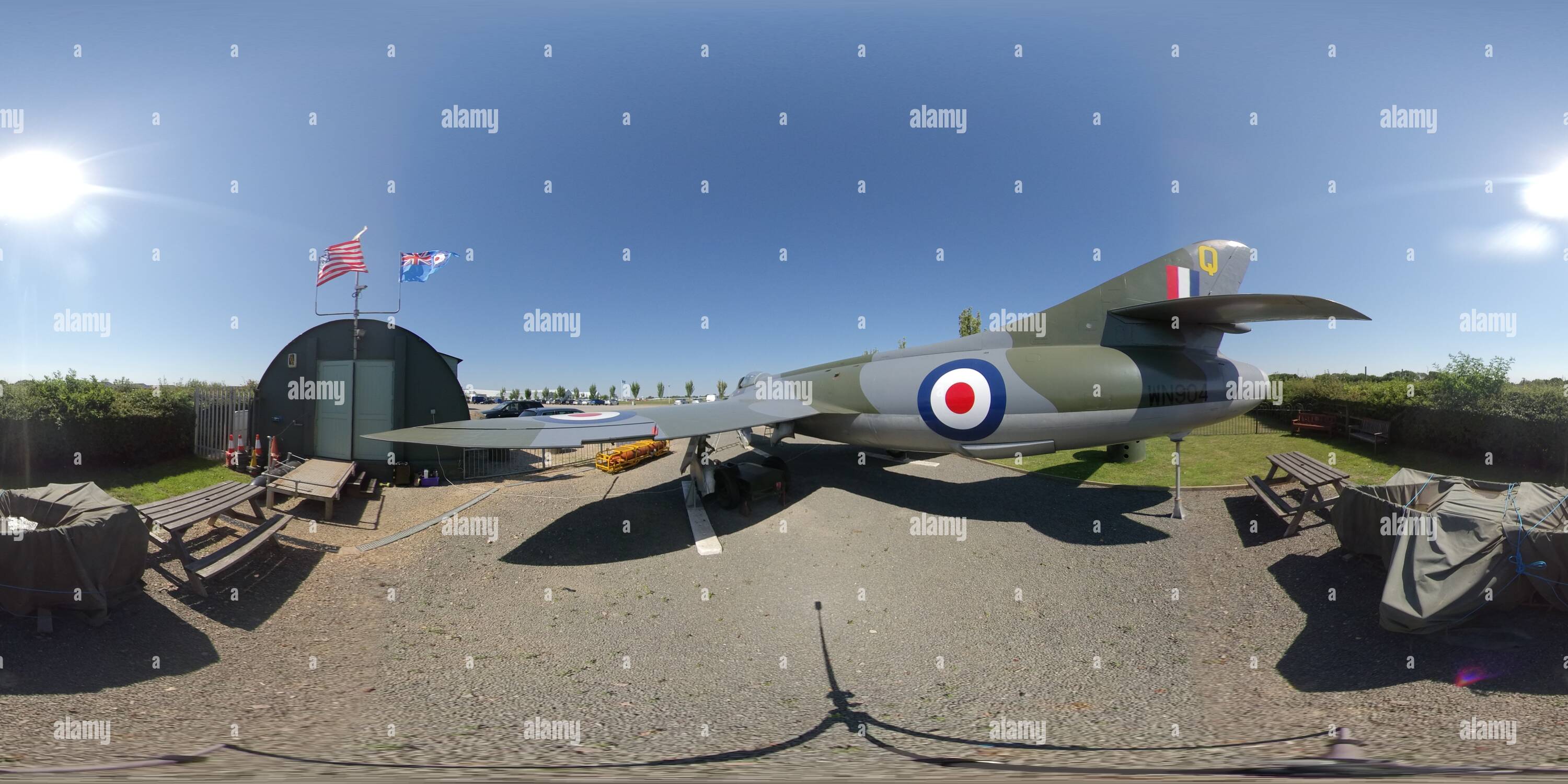 360° view of Hawker Hunter Fighter Jet rear left side body and wing ...
