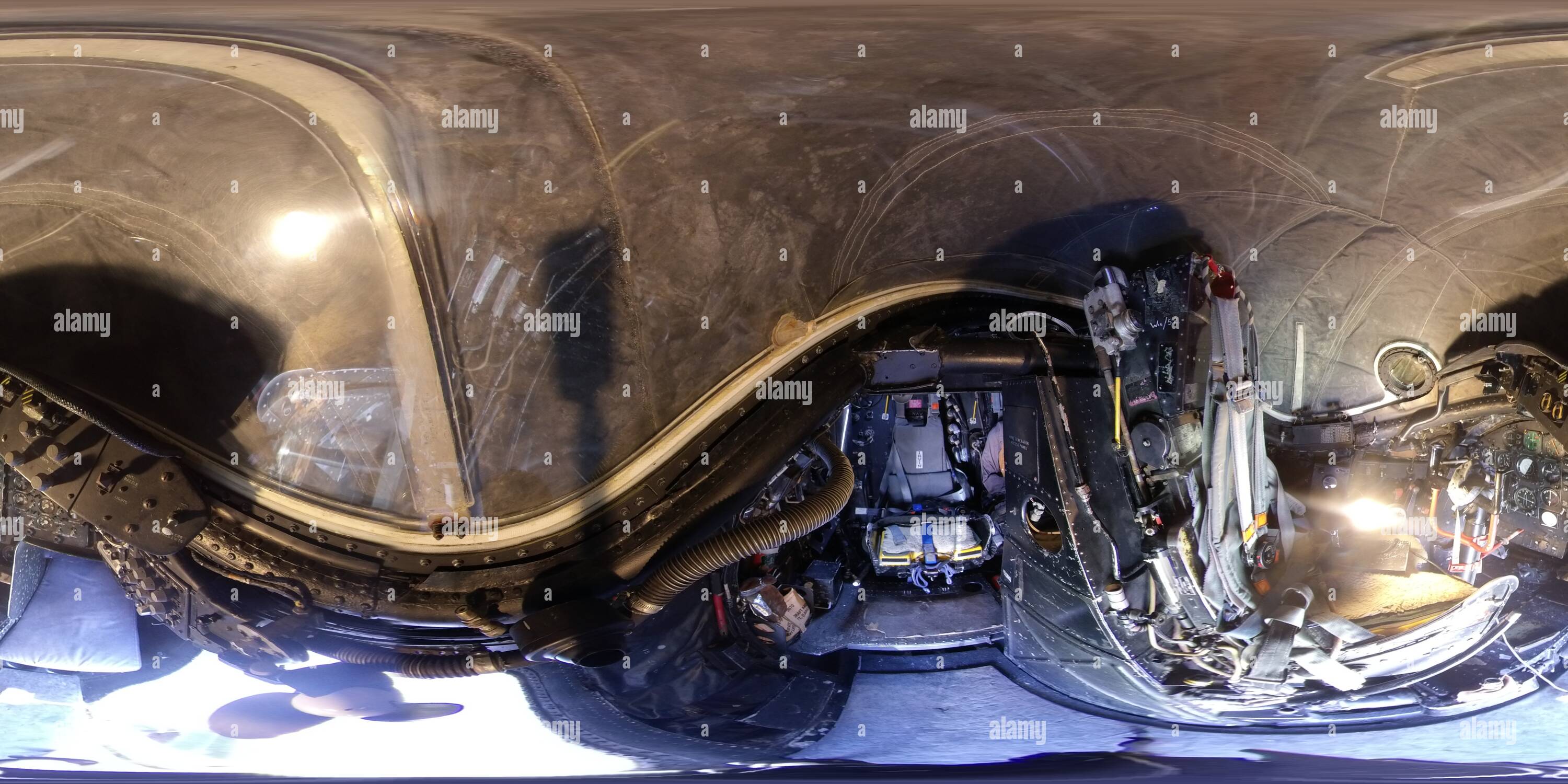 360° view of Canberra plane cockpit and crew seats - Alamy