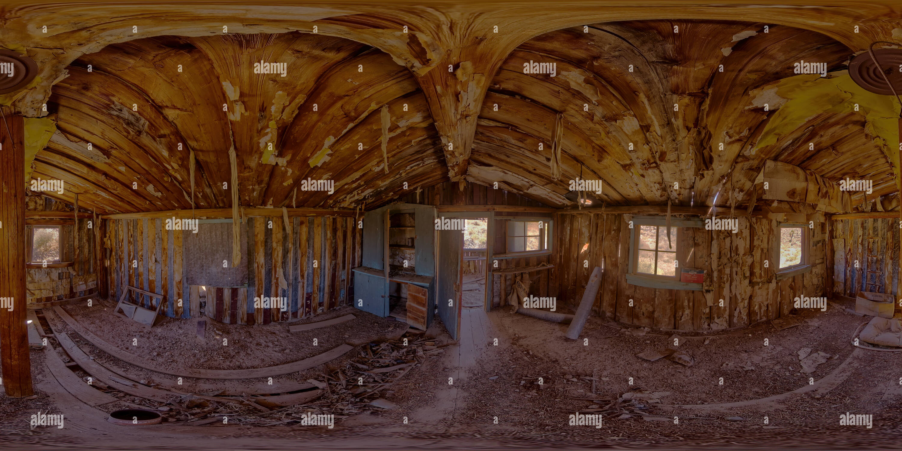 360° view of Mine Cabin - Inside - Main Part - Alamy