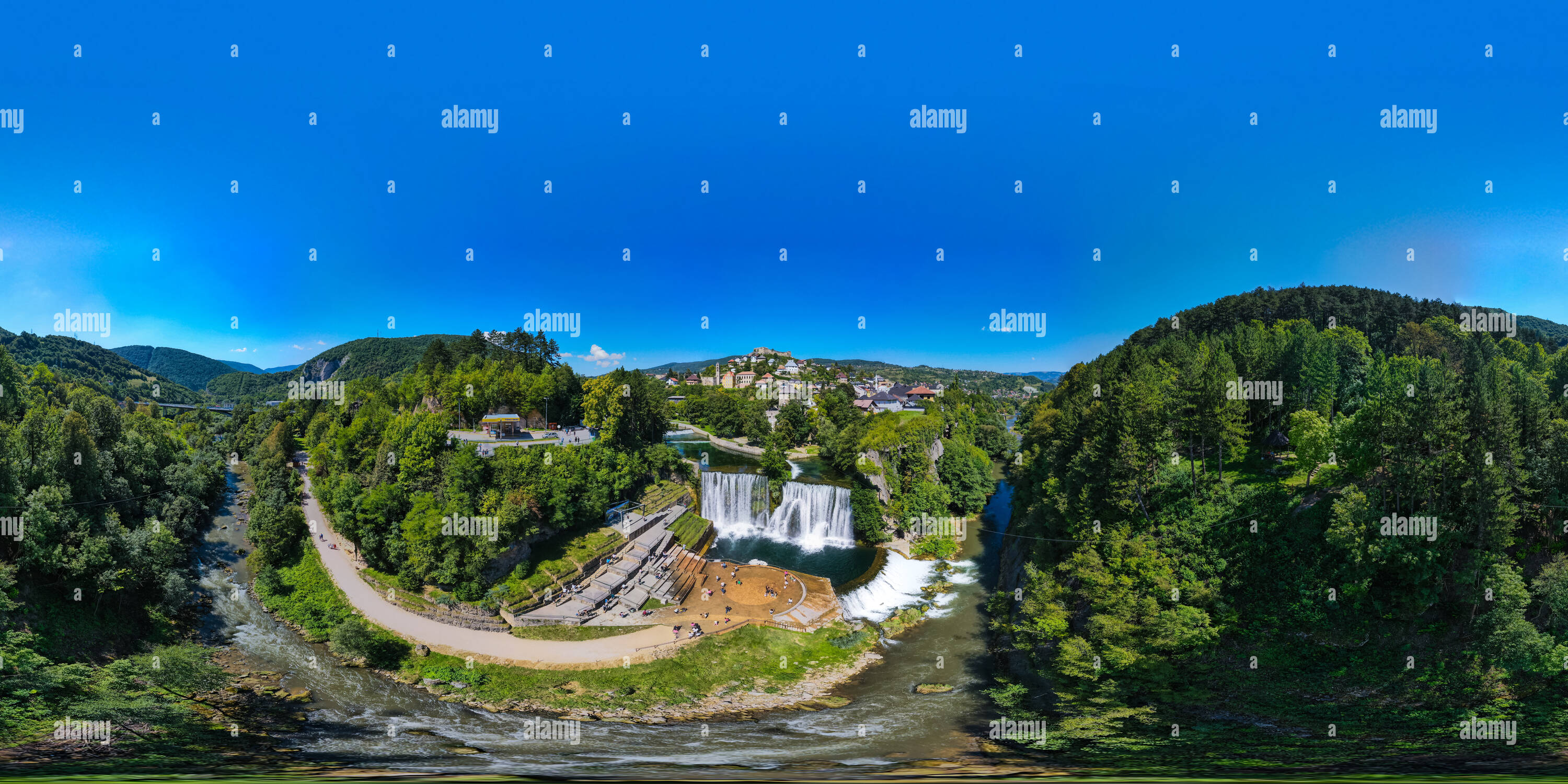 360° view of Jajce vodopad - Jajce waterfall - Alamy