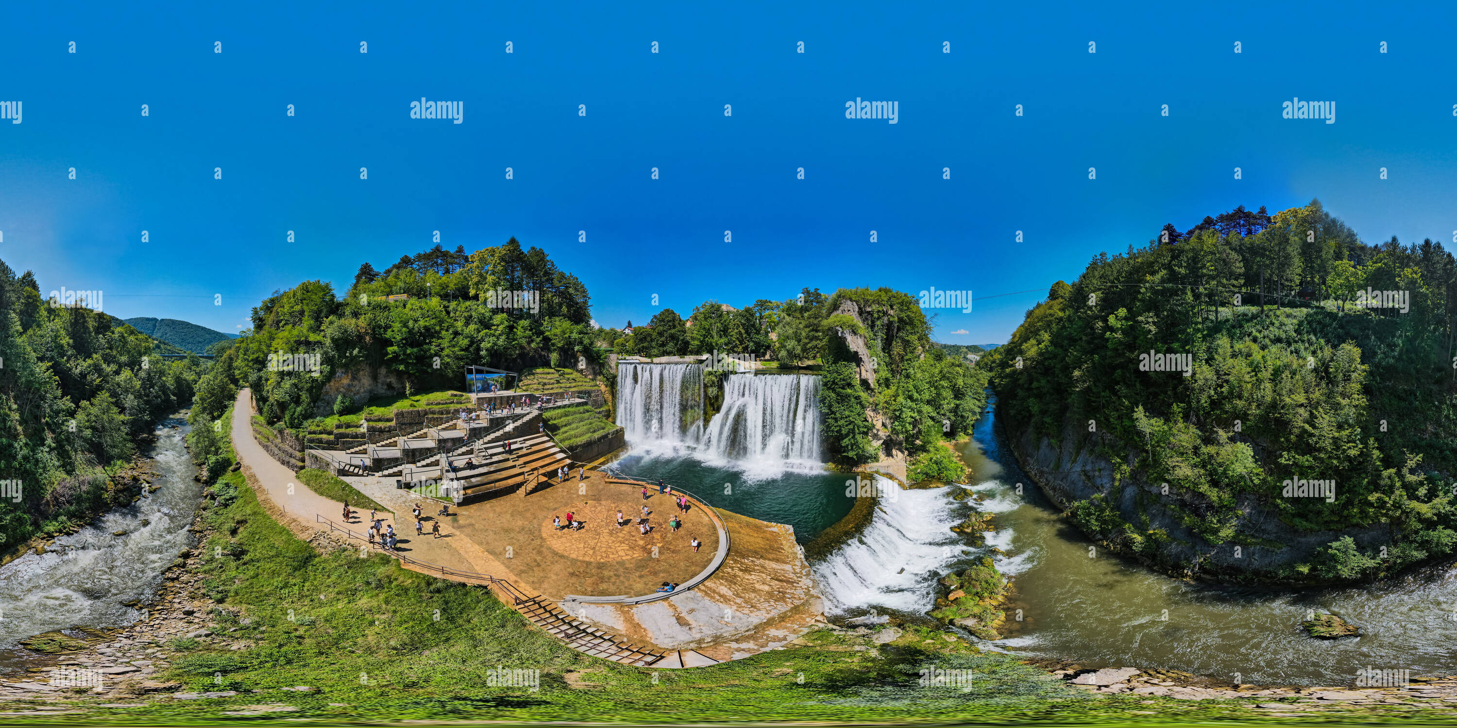 360° view of Jajce vodopad 2 - Jajce waterfall 2 - Alamy