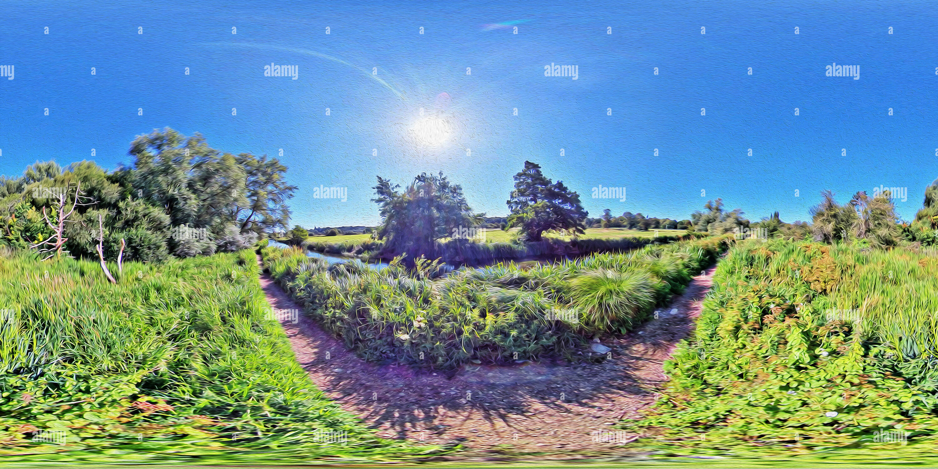 360° view of River Itchen Navigation - Alamy