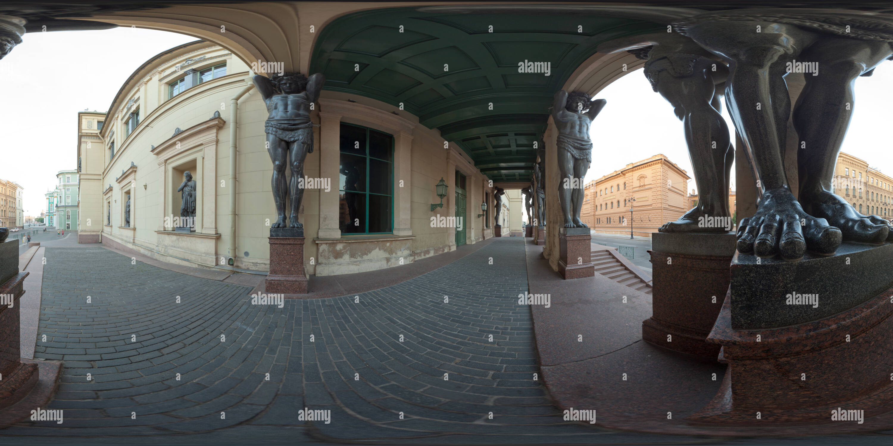 360° view of The New Hermitage. Sculptures of Atlantis. St. Petersburg ...