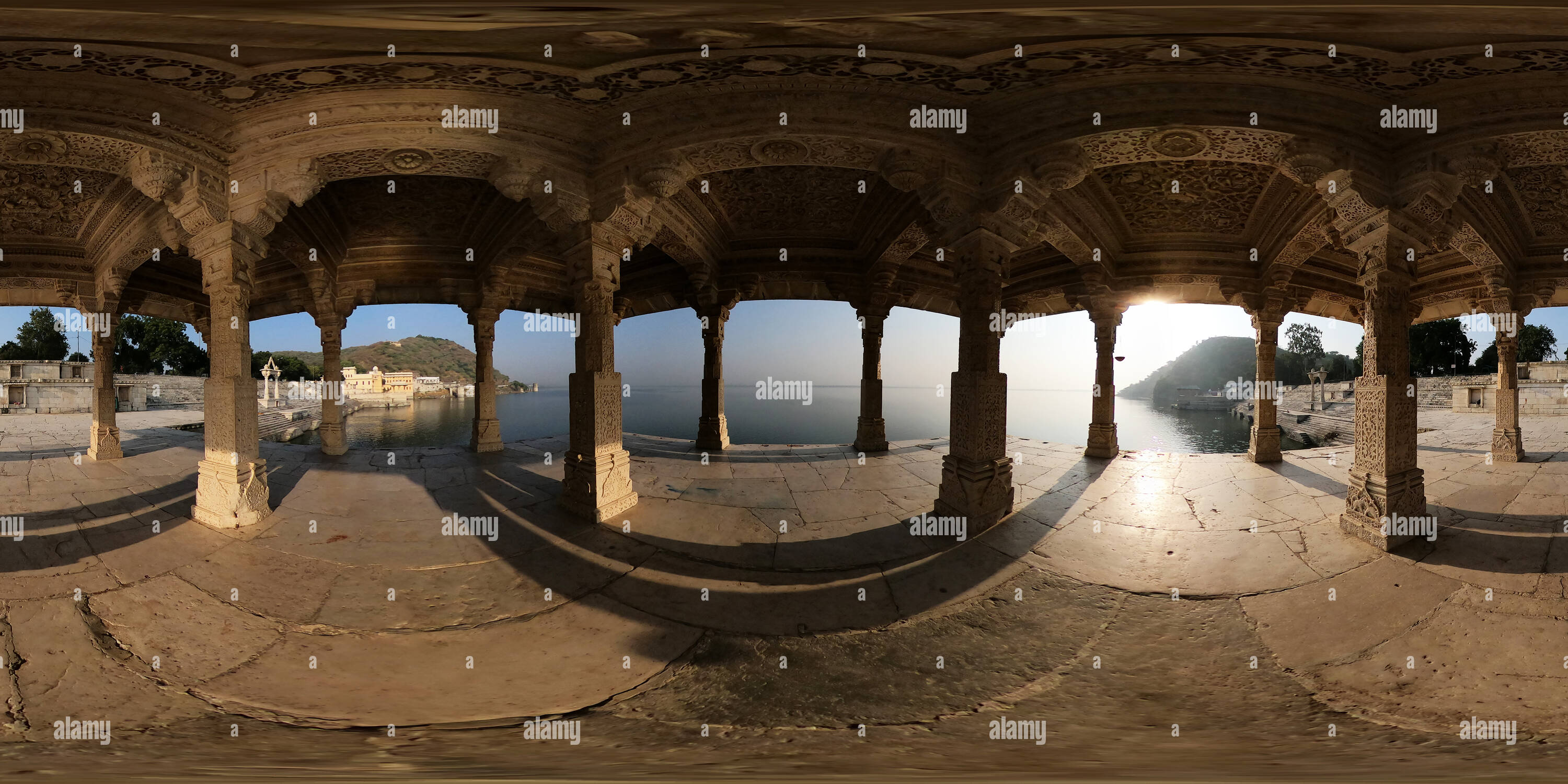 360° view of Rajsamand Lake (Nau chauki) - Udaipur - Rajasthan - Alamy
