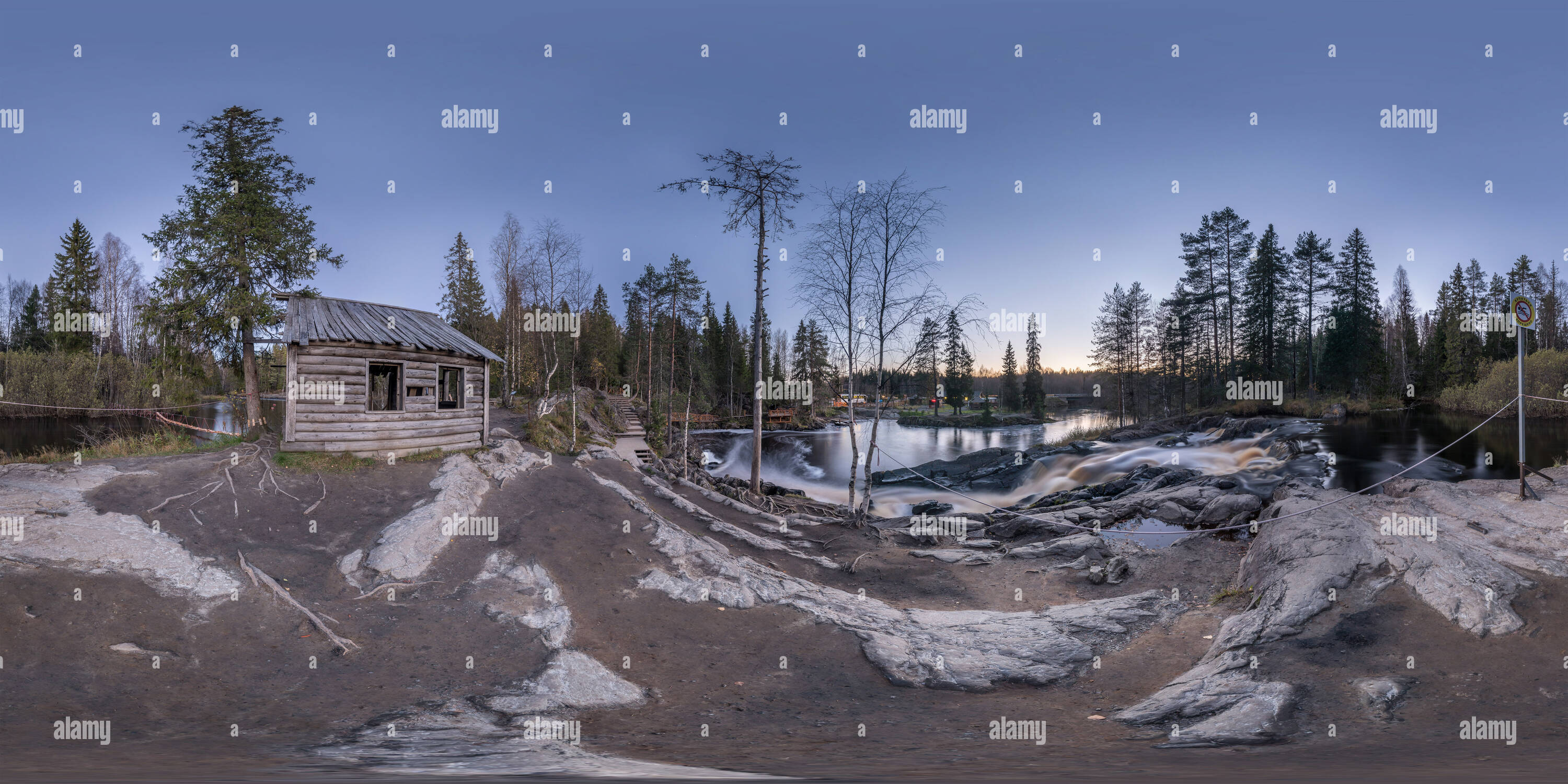 360° view of Sunset on Ruskeala Waterfall - Alamy
