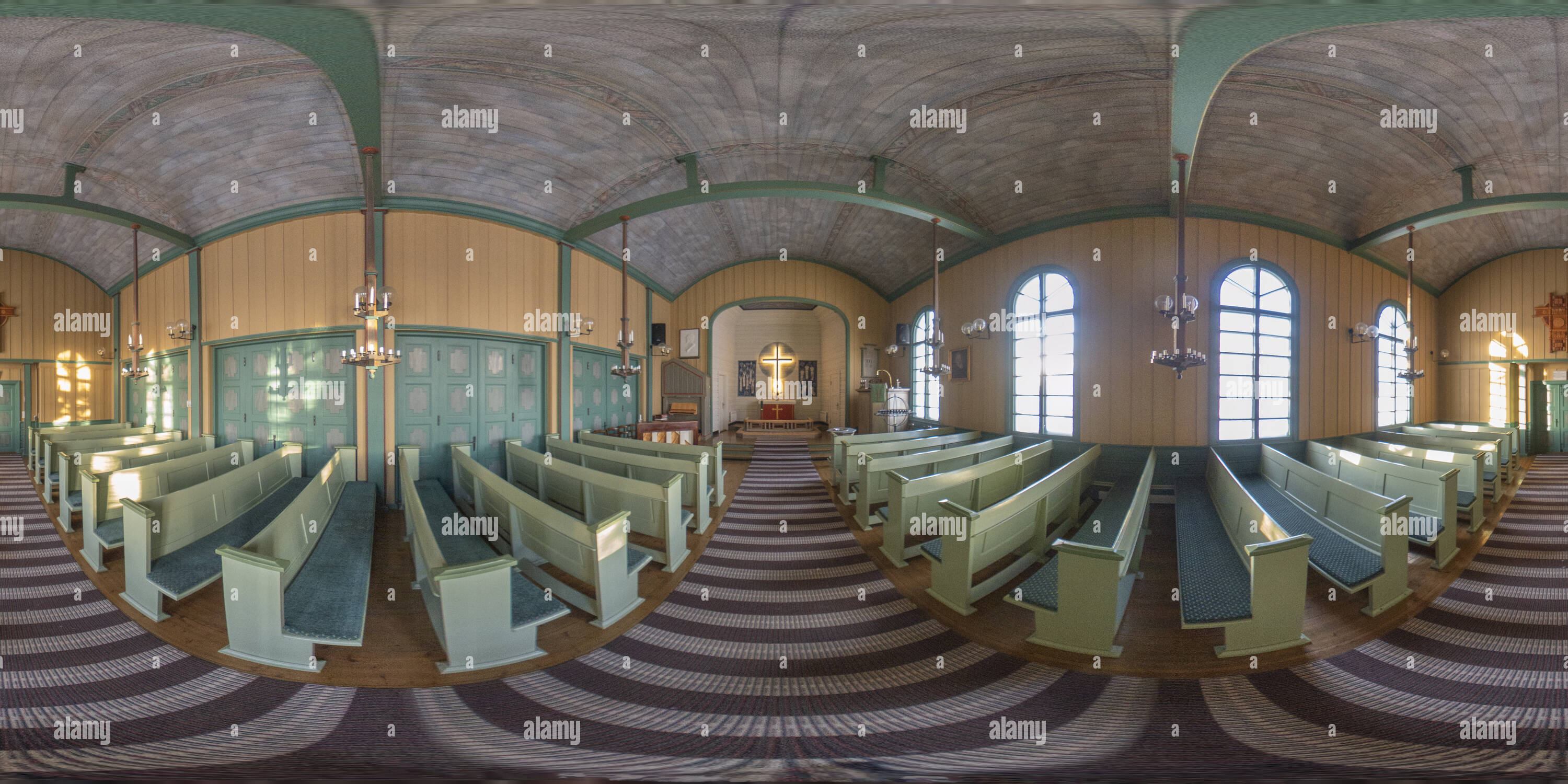 360° view of Church at Lannavaara (Inside view - Alamy