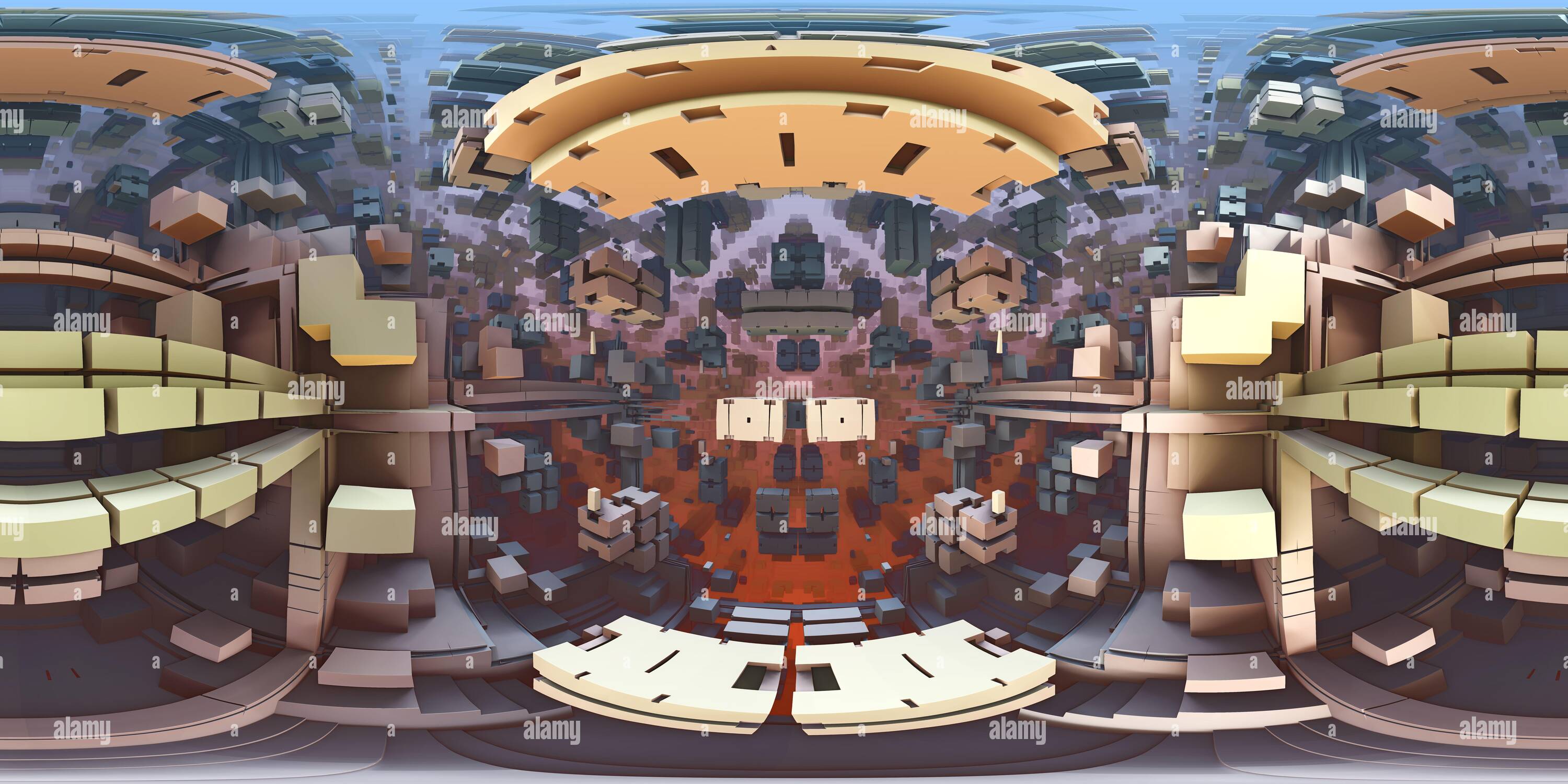 360° view of 360 degree labyrinth, abstract maze background ...