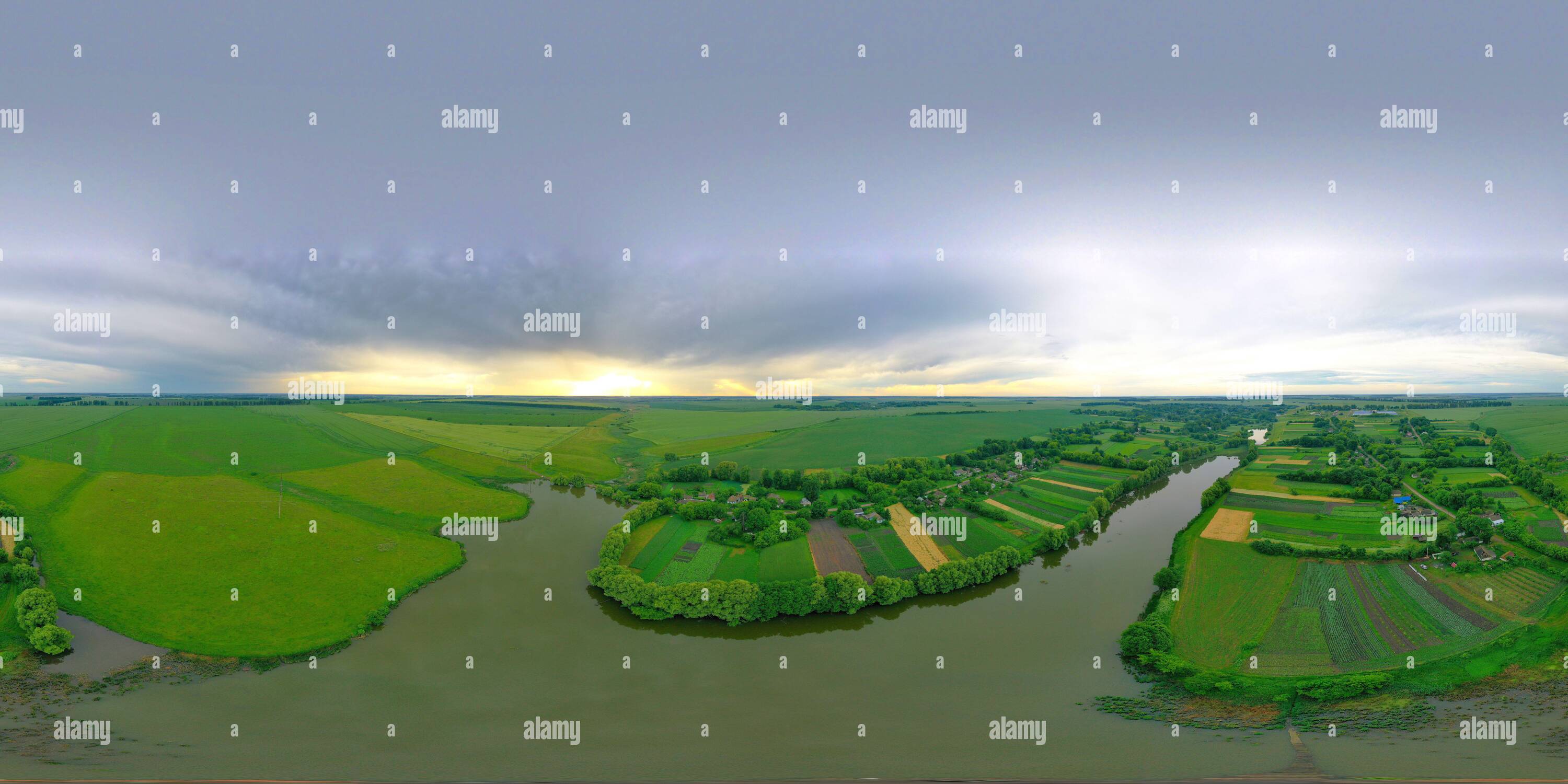 Helicopter view countryside fields summer hi-res stock photography and ...