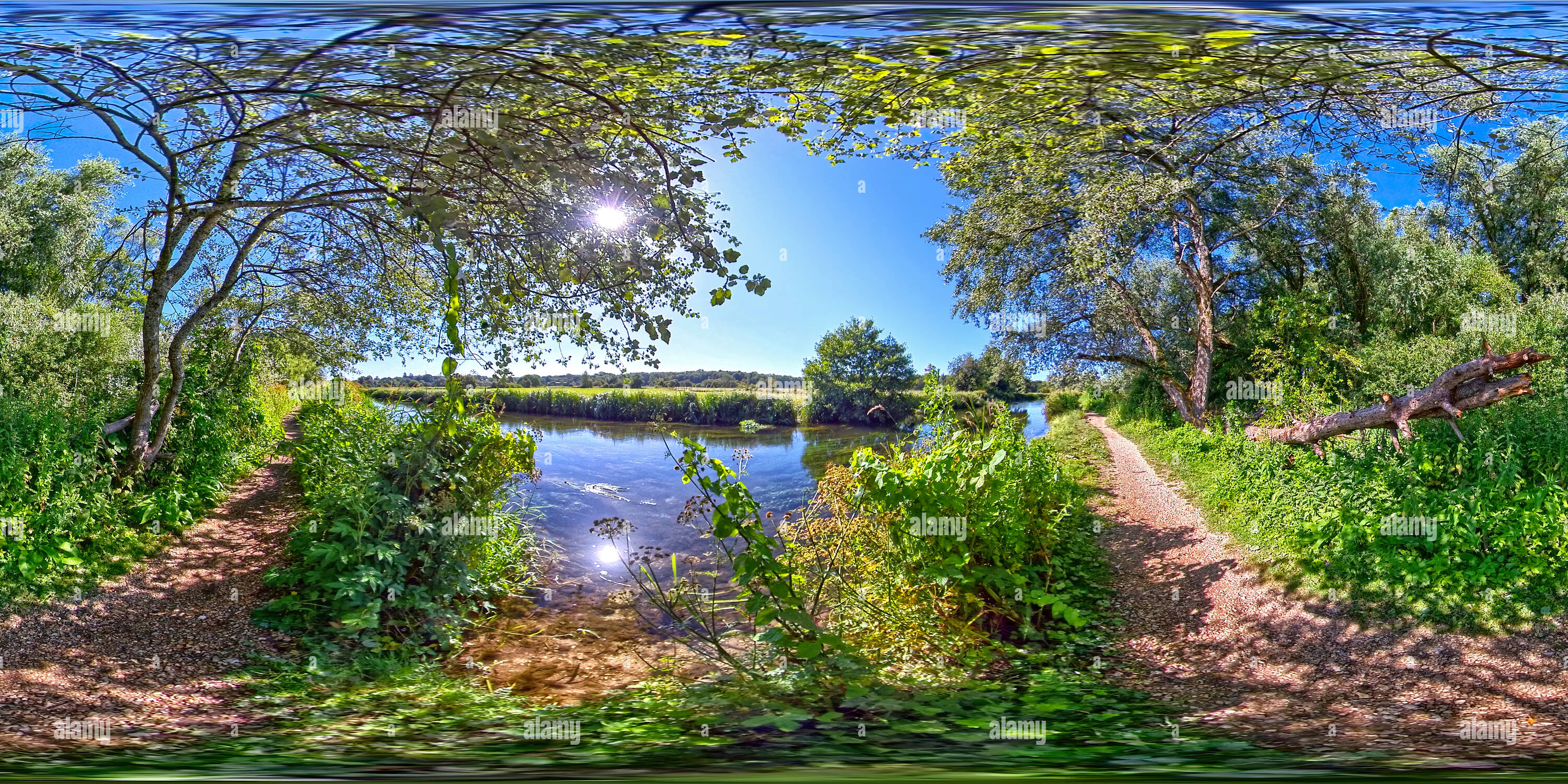 360° view of Walking along the River Itchen Navigation, Brambridge ...
