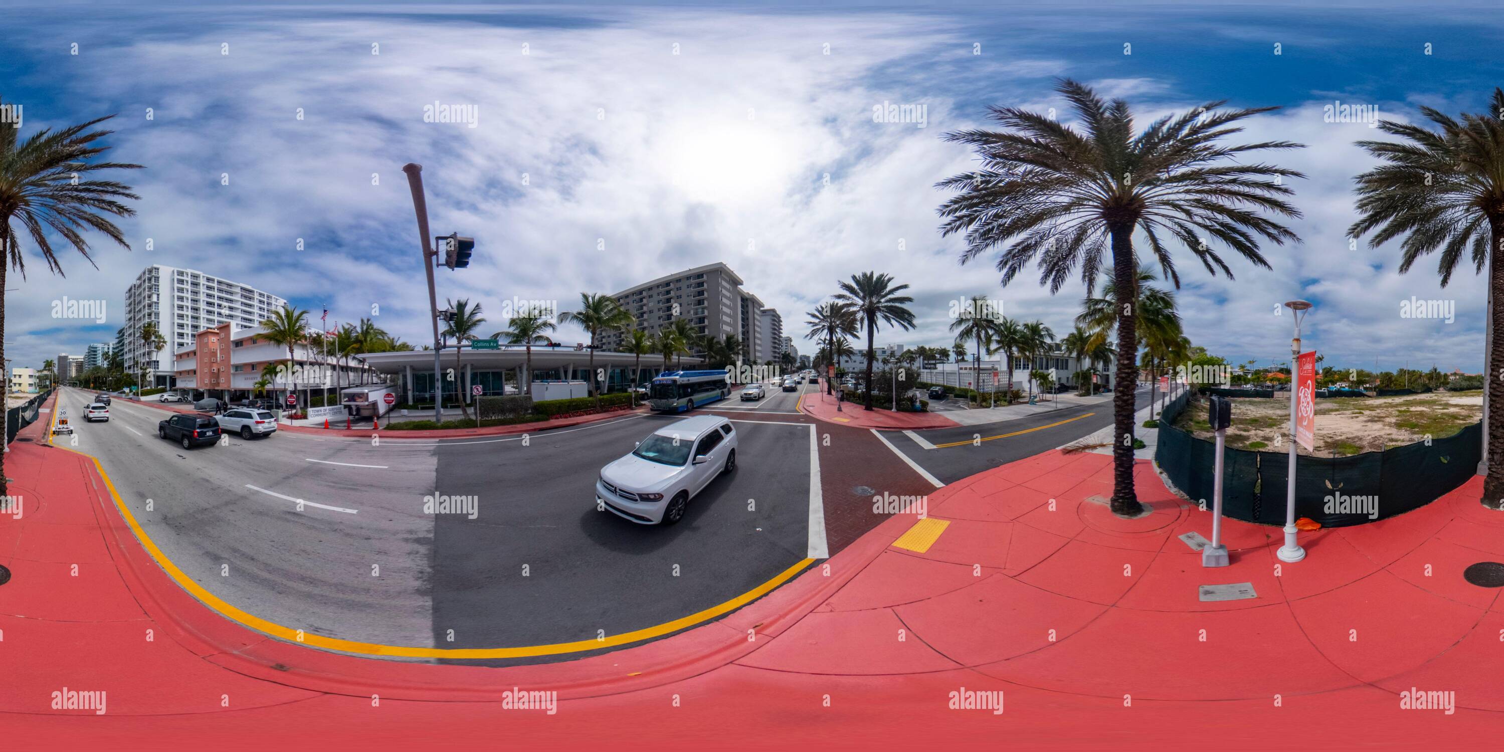 360° view of 360 street scene Miami Surfside street view - Alamy