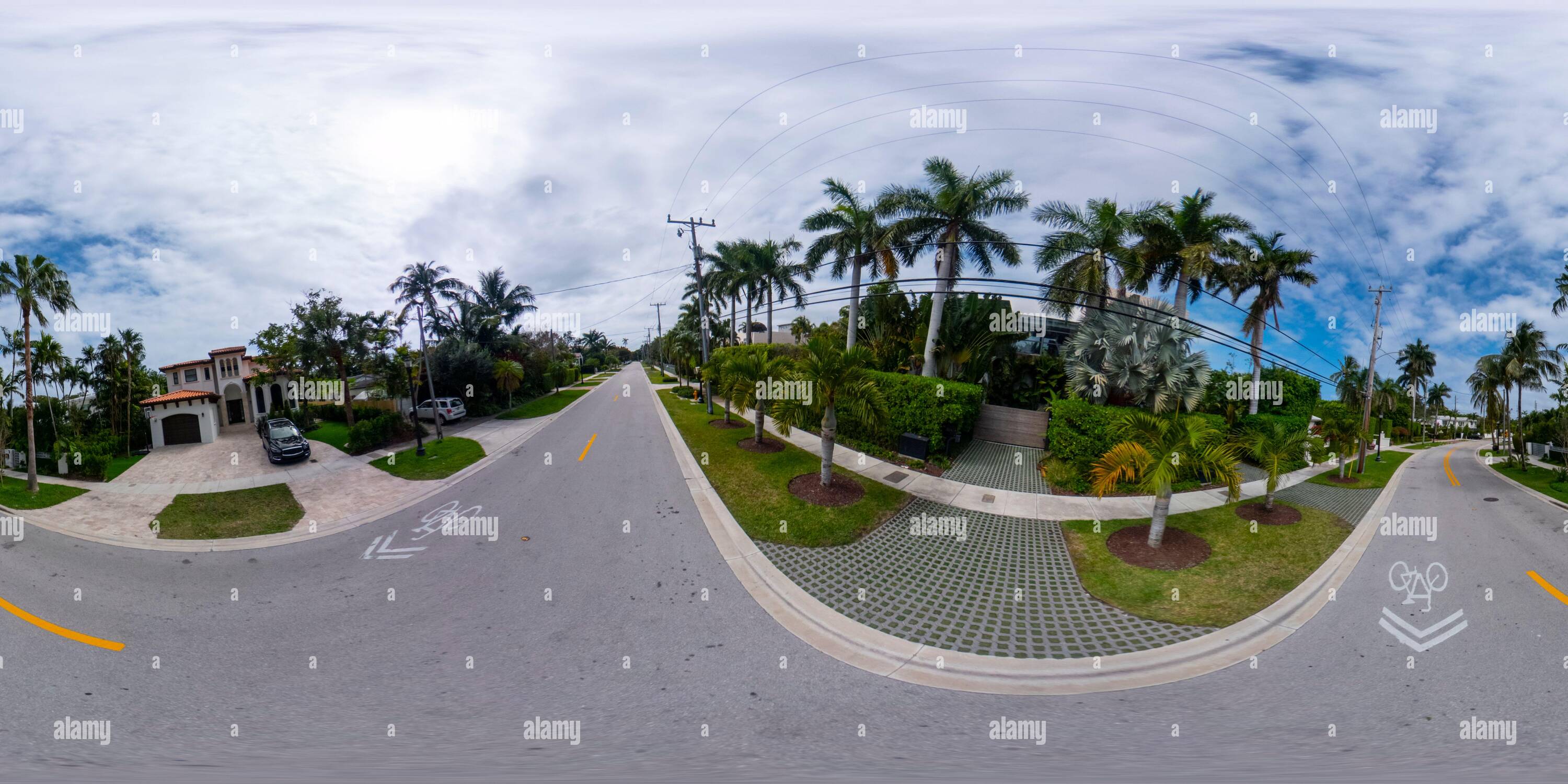 360° view of Luxury homes in Miami Beach shot with 360 camera - Alamy