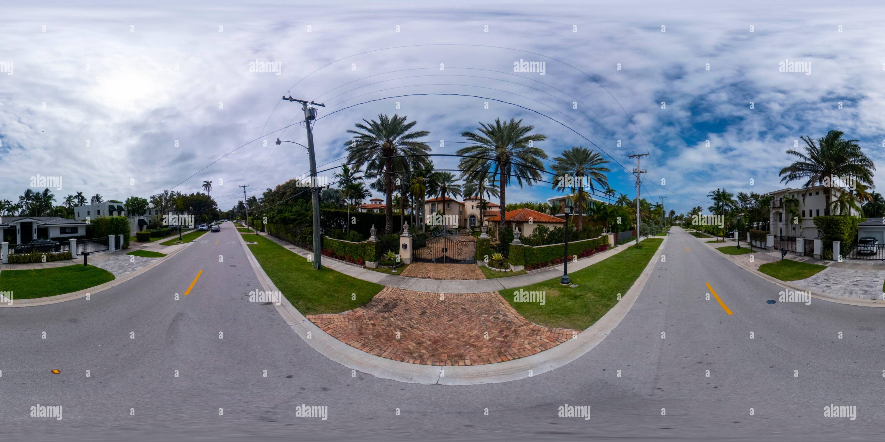 360° view of Super mansions in Miami Beach FL 360 equirectangular image ...