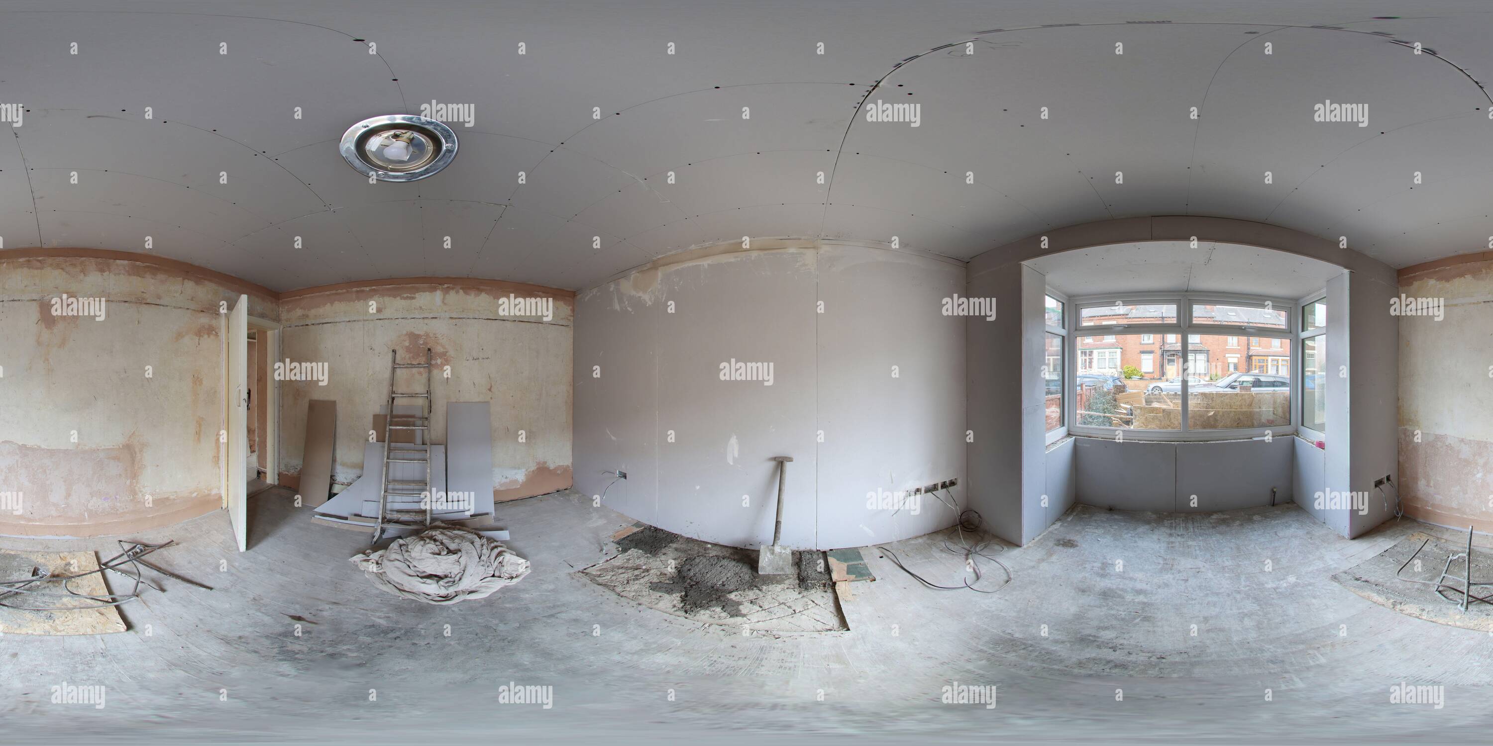 360° view of 360 Degree panoramic sphere photo of construction working ...